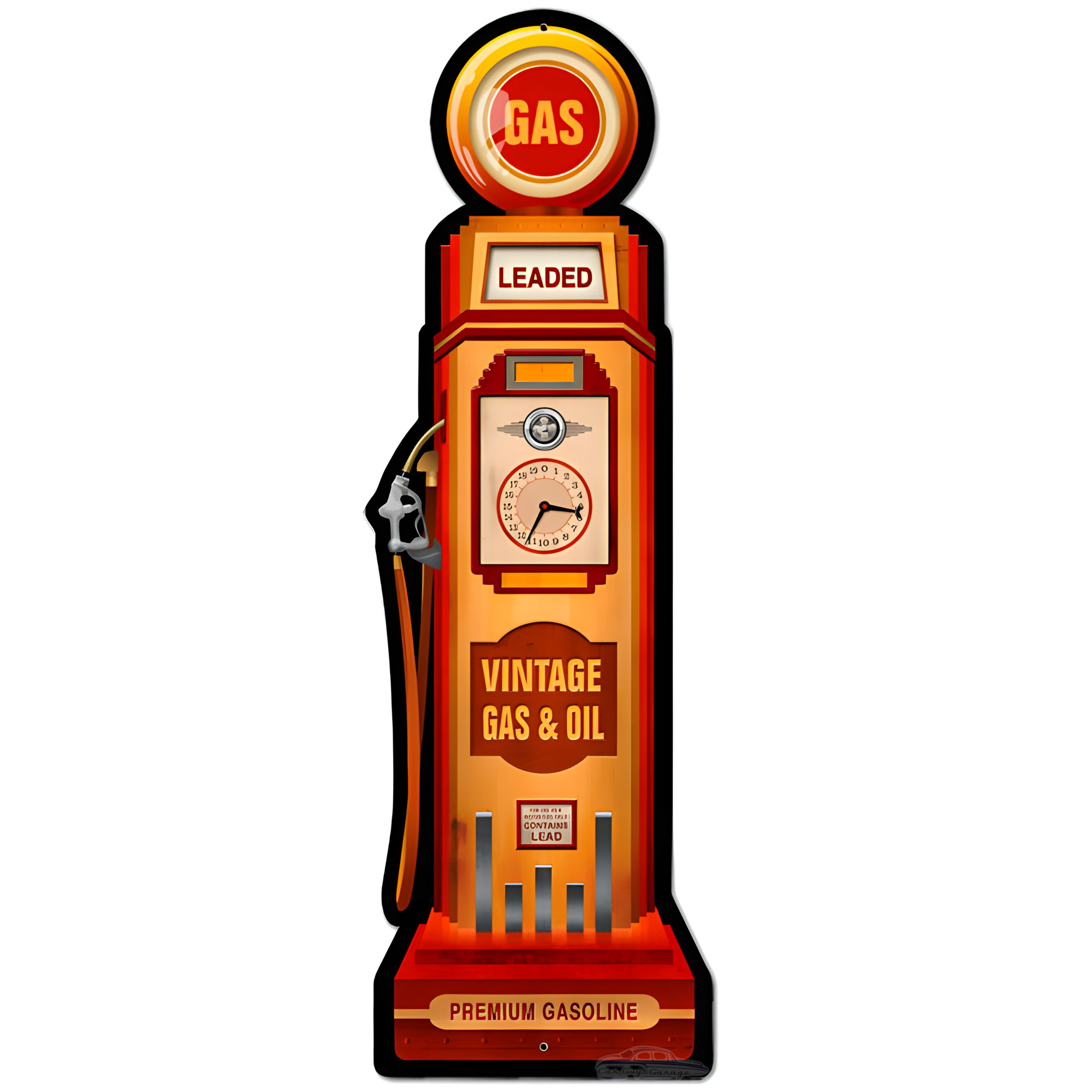 Gas Pump Metal Sign - 7"x26" - Unique Garage Wall Decor