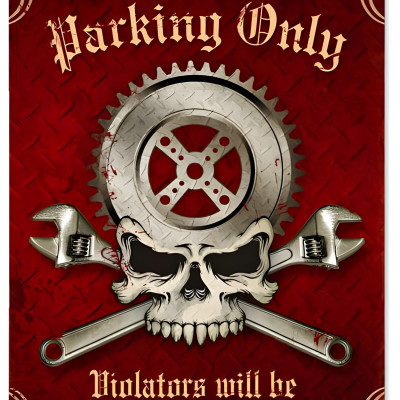 Gearhead Parking Metal Sign - Vintage 18"x12" USA Made