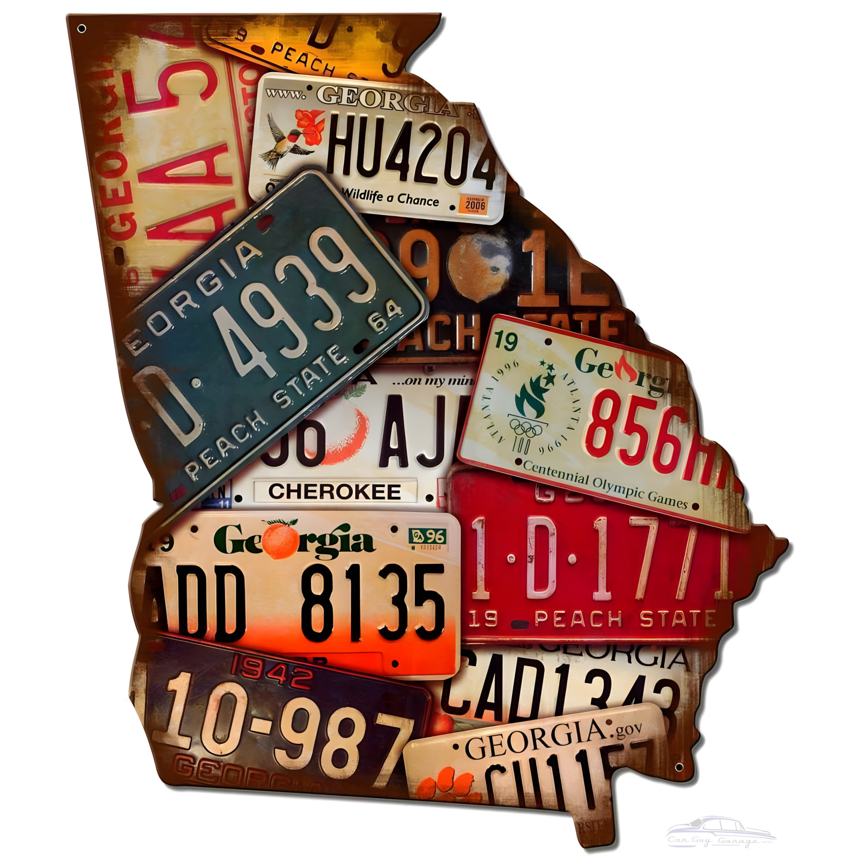 Georgia License Plates Metal Sign - Durable 17" x 20" Decor