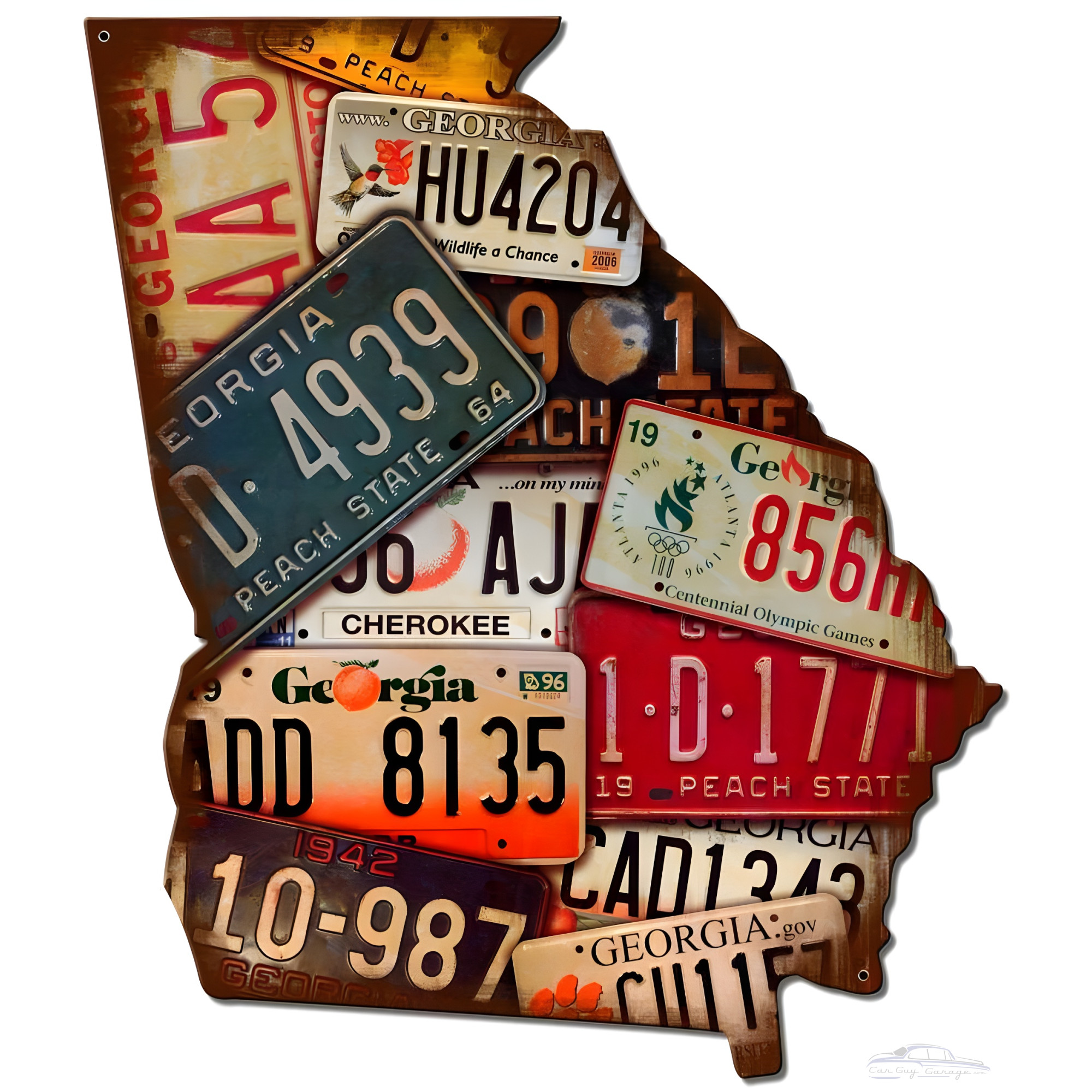 Georgia License Plates Metal Sign - Durable 17" x 20" Decor