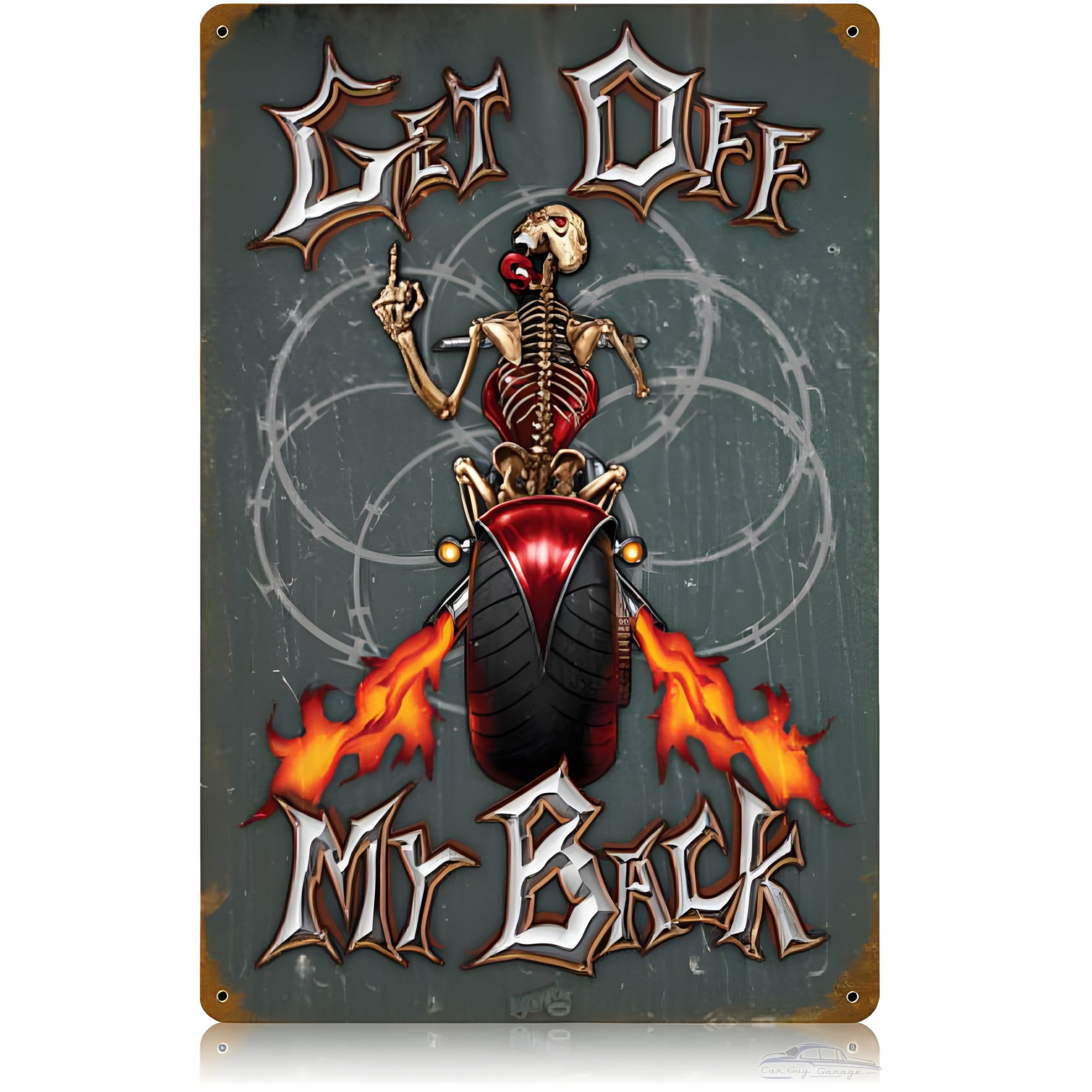 Get Off My Back Metal Sign - 12"x18" - Vintage Decor USA Made