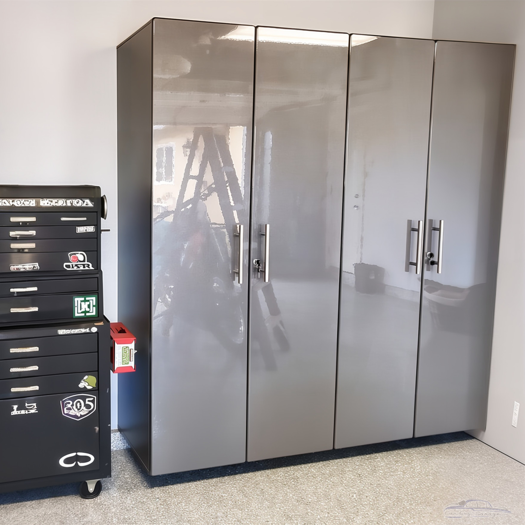 Grey Modular 2 Piece Closets - Durable Garage Storage Solution