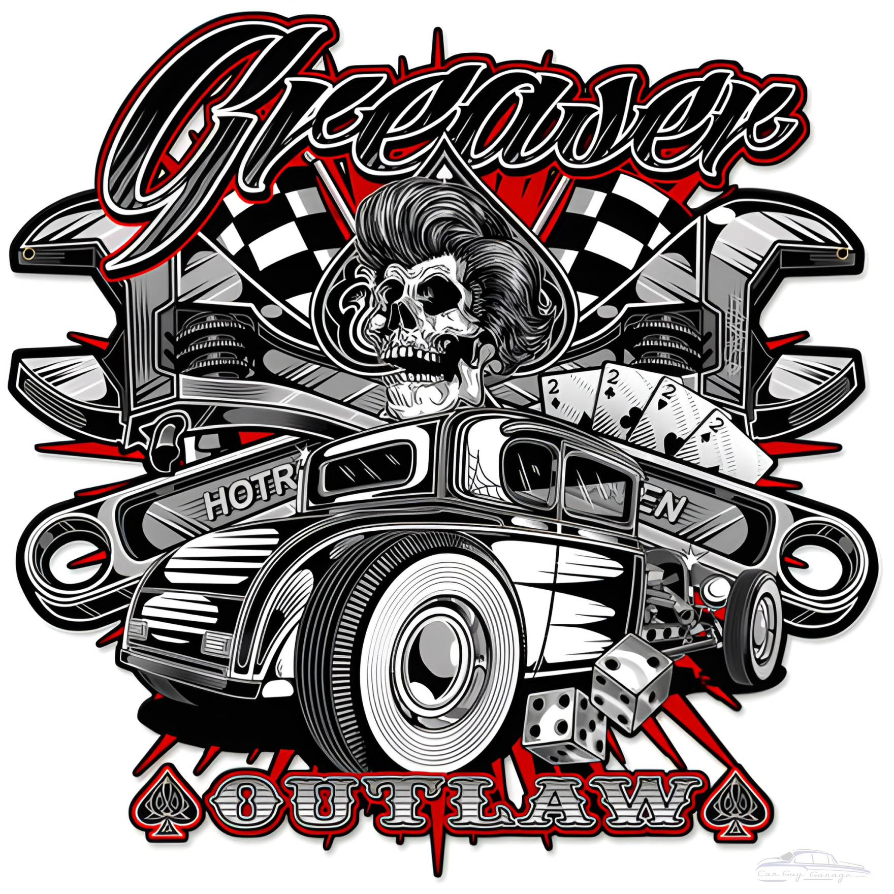 Greaser 3 Metal Sign - 24"x24" - Durable USA Made Decor