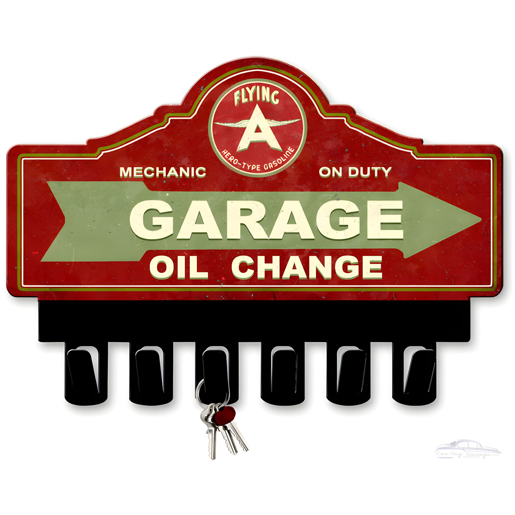 Flying A Gasoline Key Hanger Metal Sign - Durable USA Made