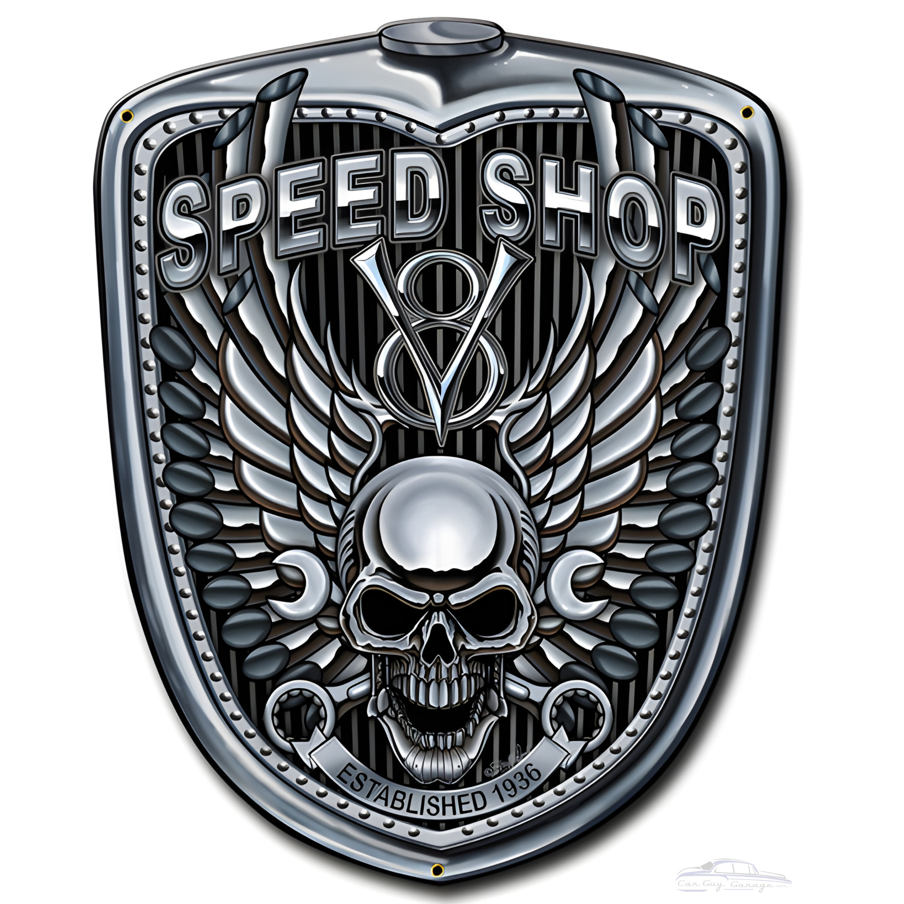 Grill Pipe Skull Metal Sign - 11"x14" - Durable USA Made Decor