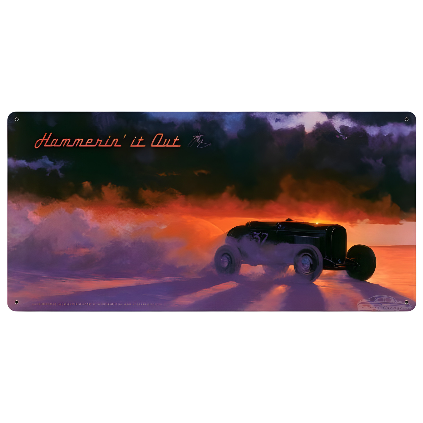 Hammerin It Out Metal Sign - 24"x12" Heavy Gauge Steel USA Made