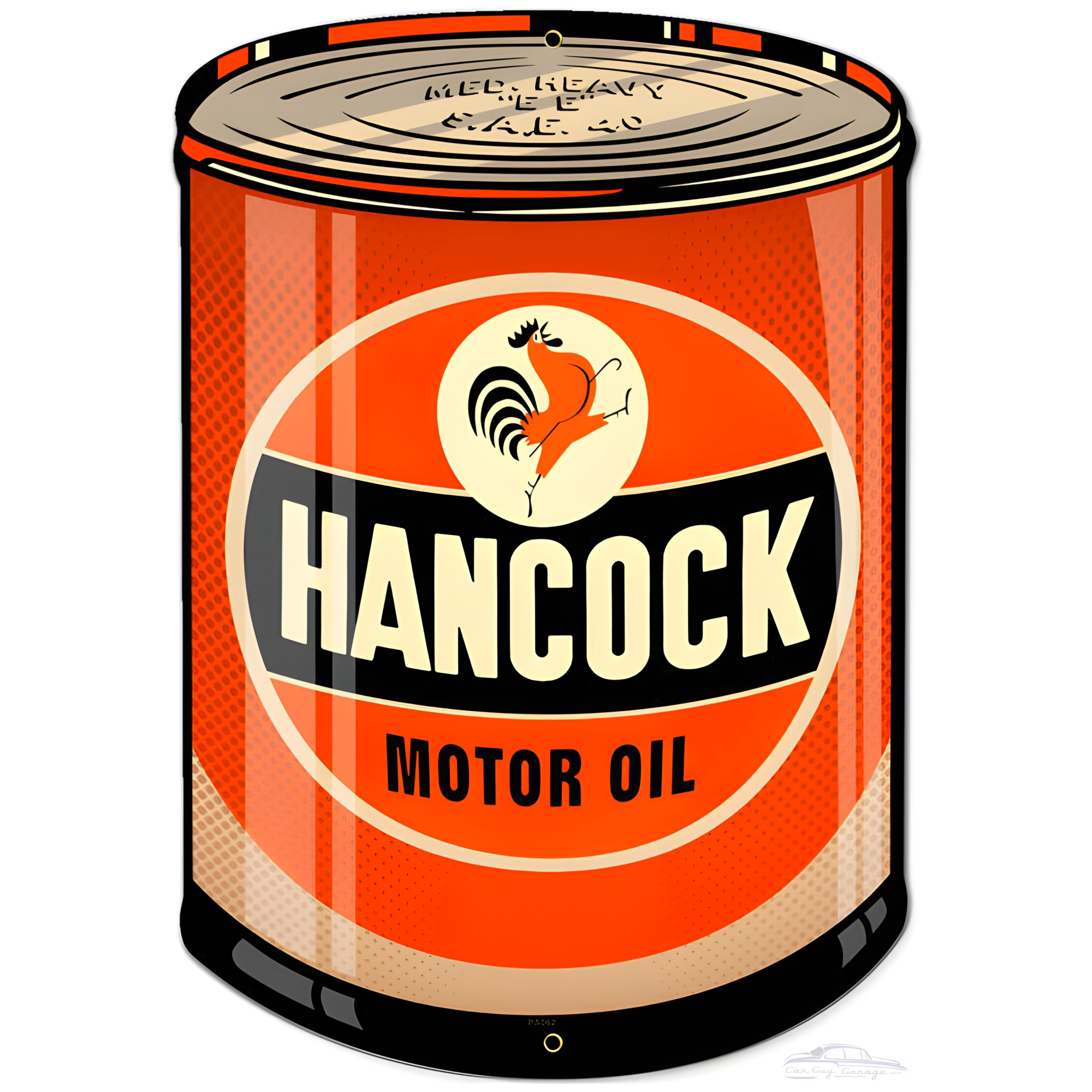 Hancock Oil Can Metal Sign - 14"x20" - Vintage Garage Decor
