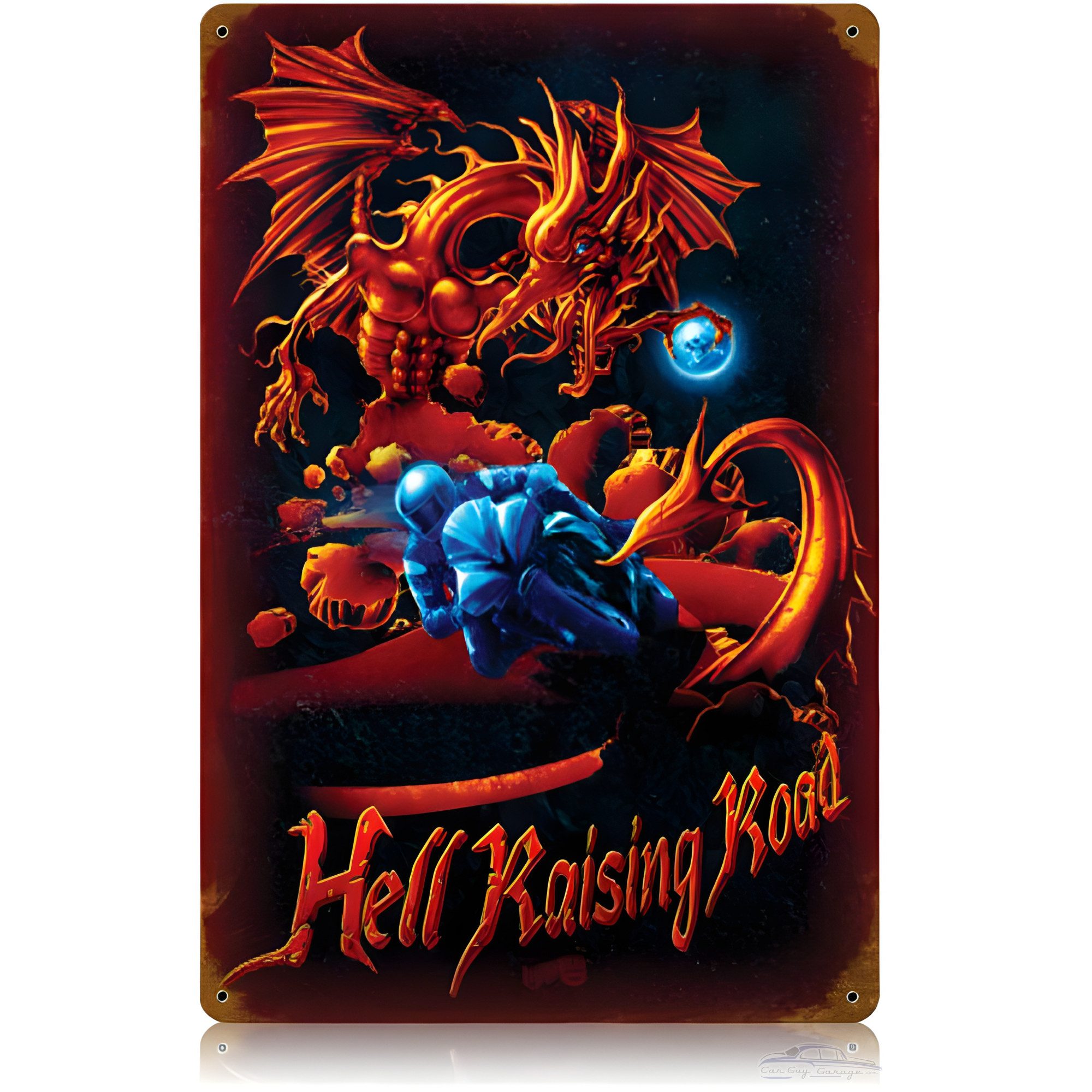 Hell Raising Road Metal Sign - 12"x18" Vintage Decor USA Made