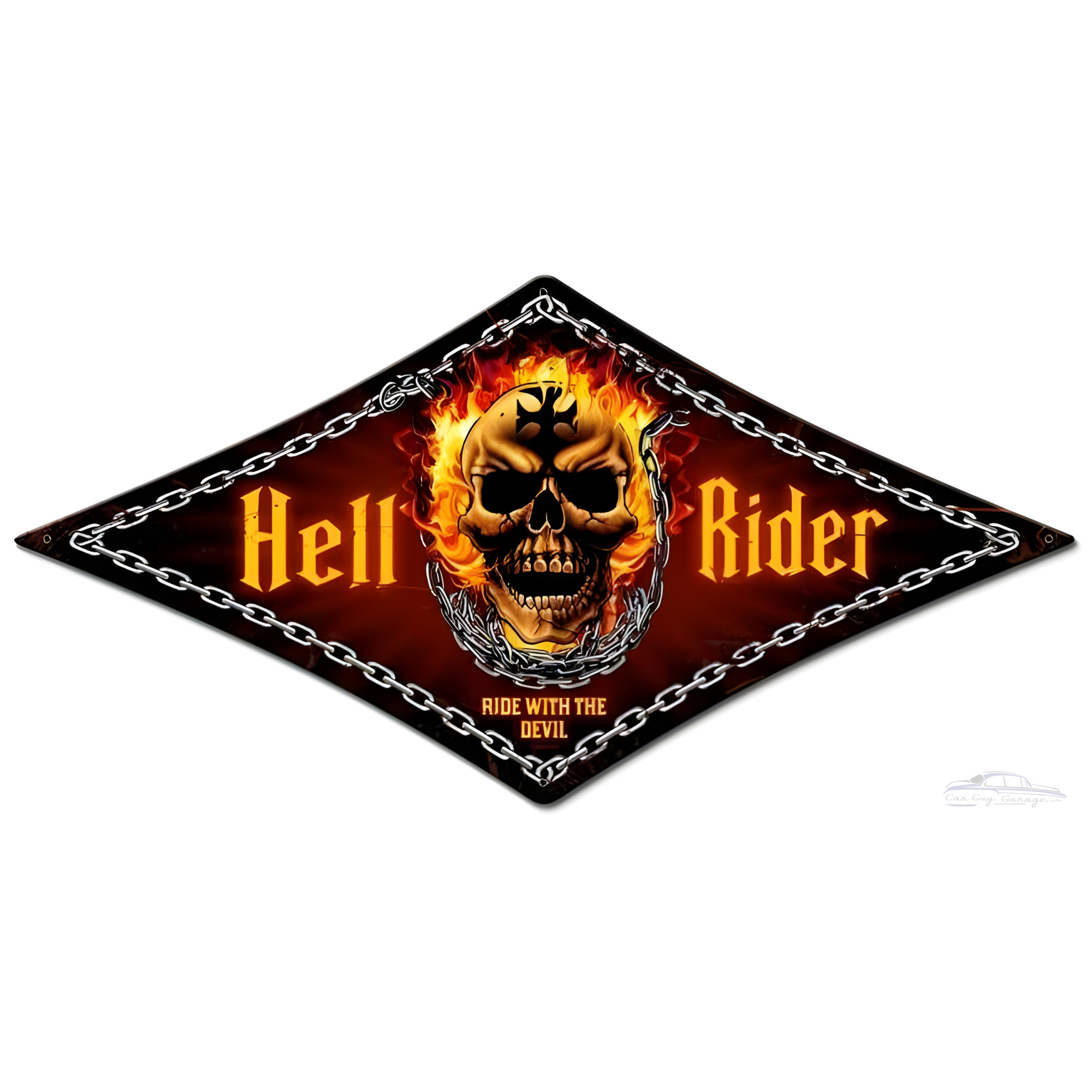 Hell Rider Metal Sign - 14"x24" Heavy Gauge Steel, USA Made