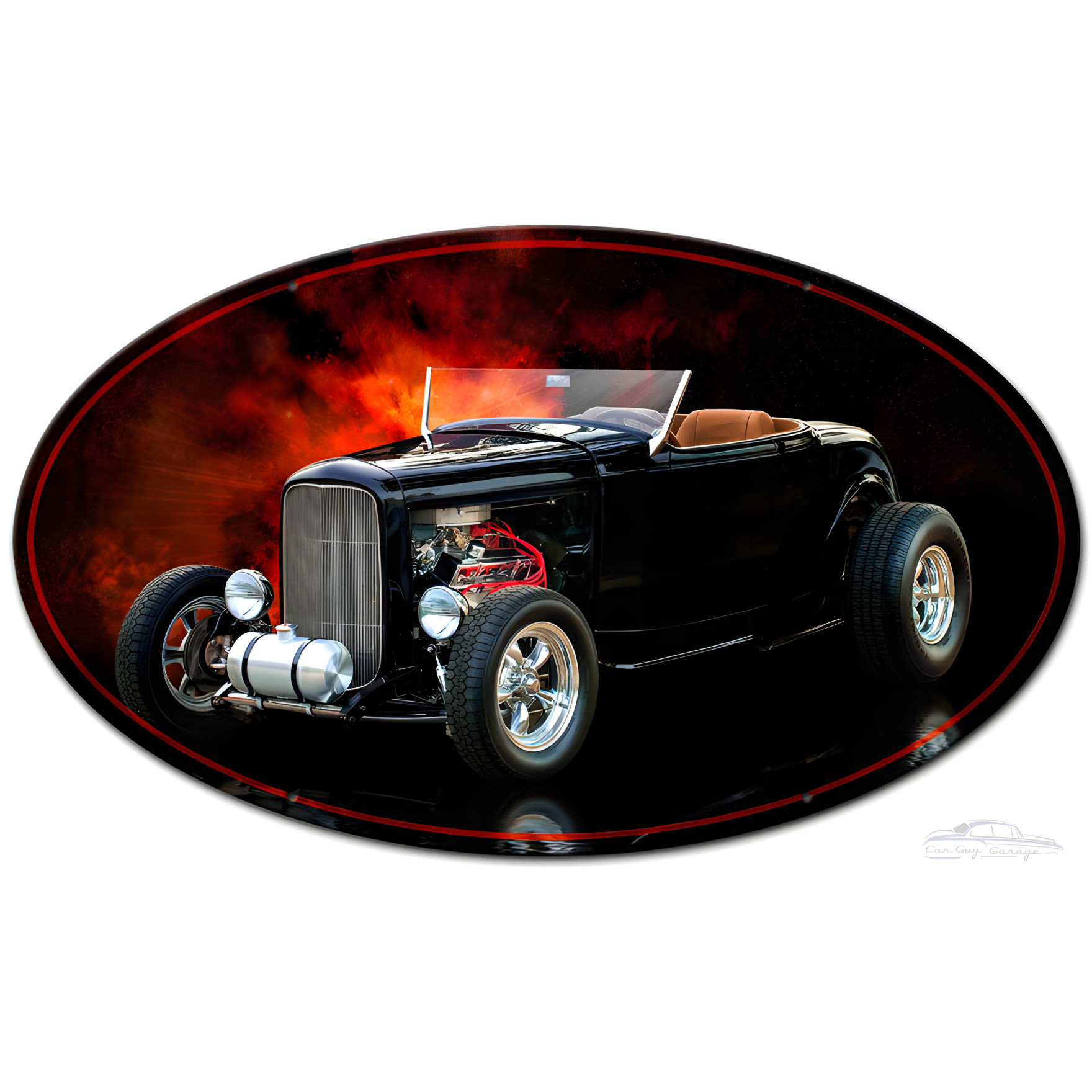 High Boy Roadster Oval Metal Sign - Vintage Style, 24"x14"