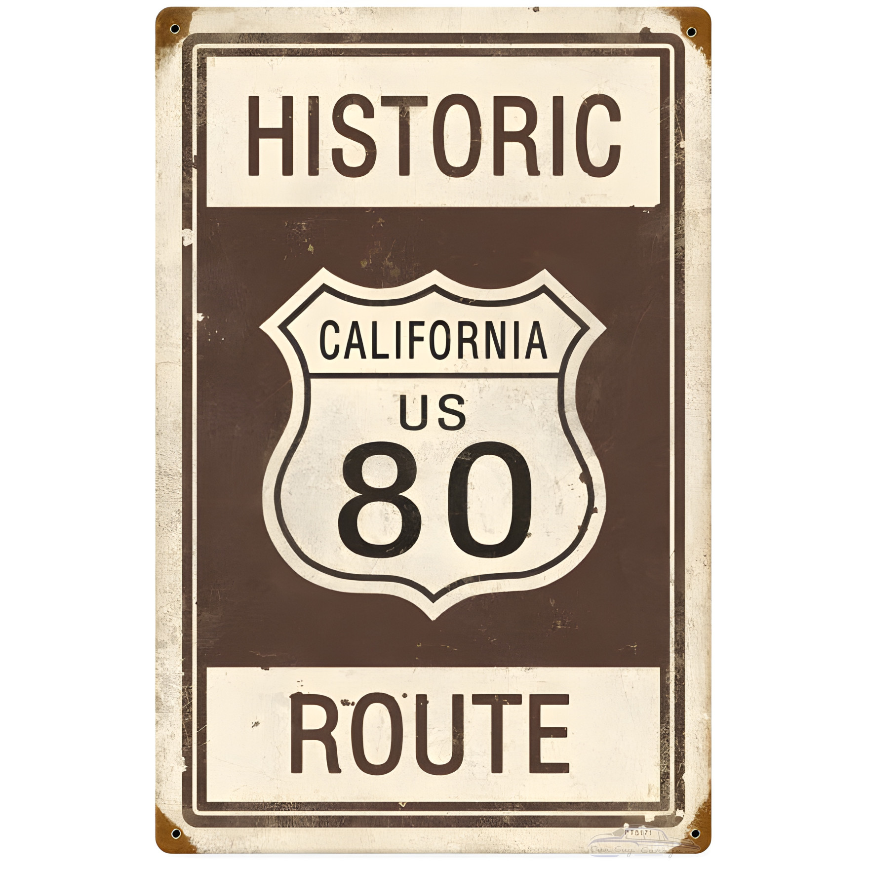 Historic Route 80 Metal Sign - Vintage Decor 12" x 18" USA Made