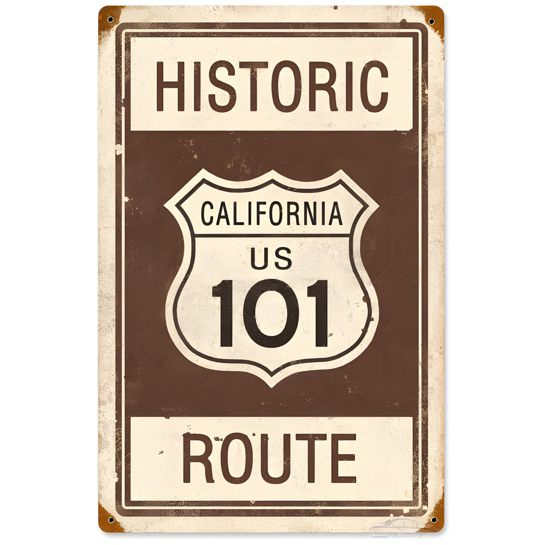 Historic Route 101 Metal Sign - 12"x18" Vintage USA Made