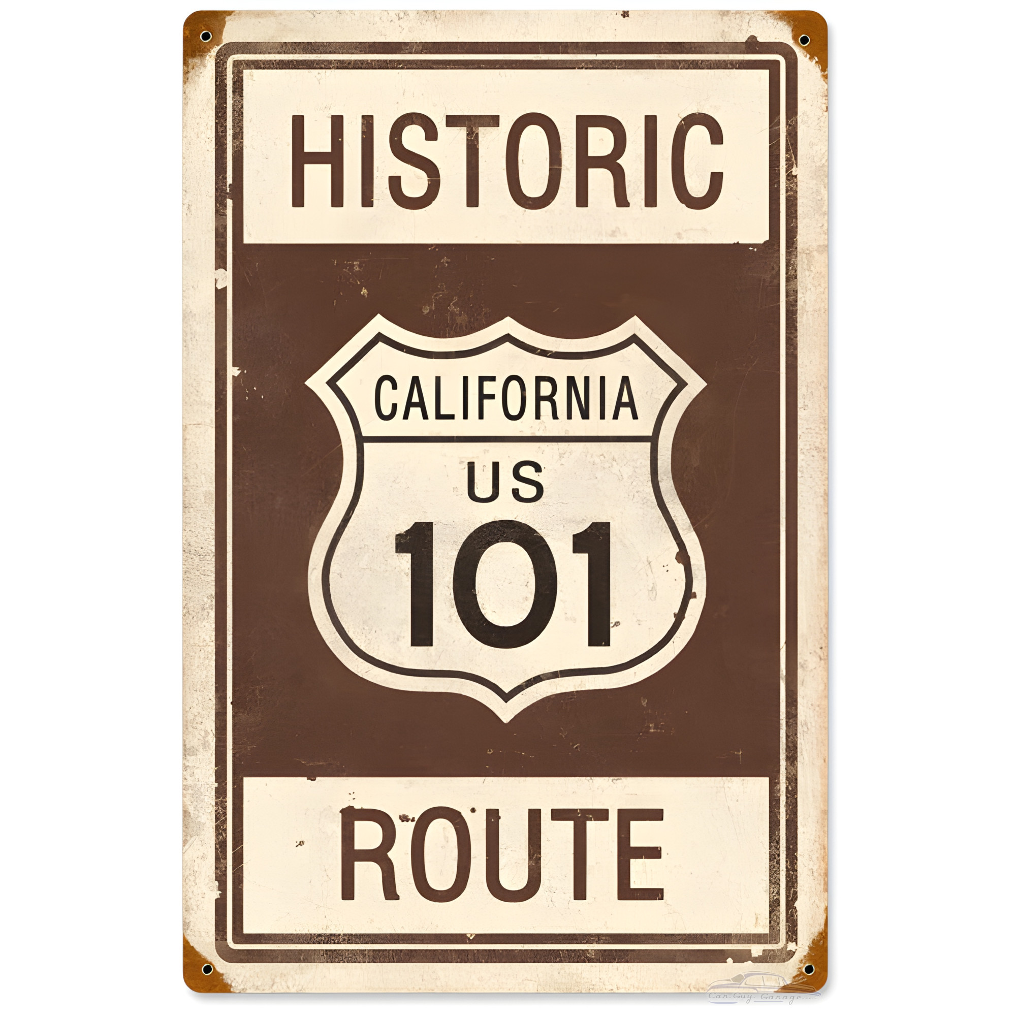 Historic Route 101 Metal Sign - 12"x18" Vintage USA Made