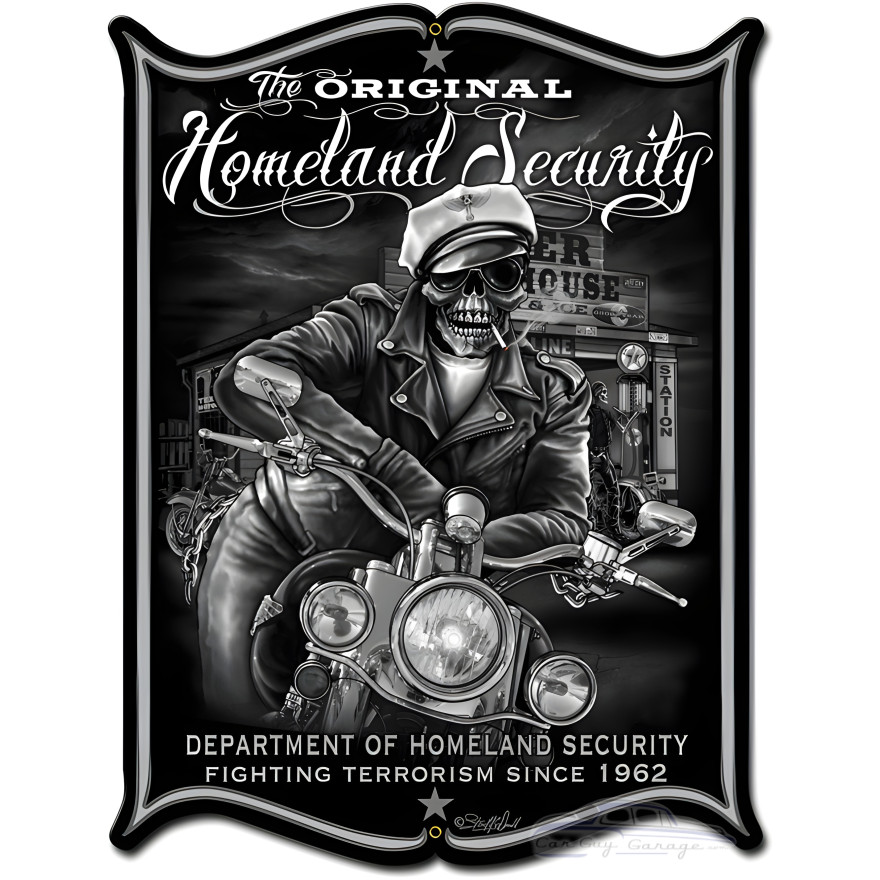 Homeland Security Metal Sign - Durable 18" x 24" American Steel