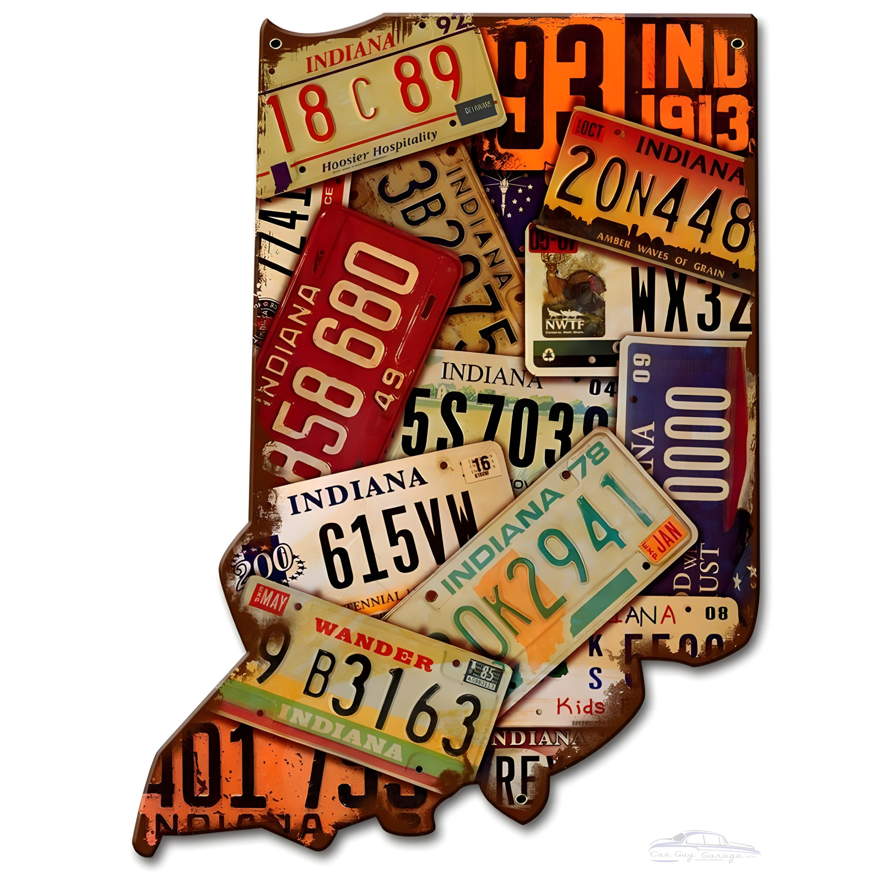 Indiana License Plates Metal Sign - Durable 10" x 13" Decor
