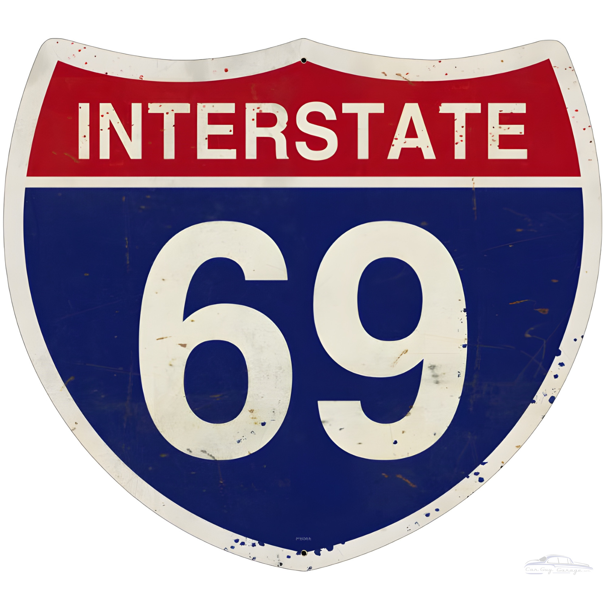 Interstate 69 Metal Sign - 16"x16" - Handmade USA Wall Decor