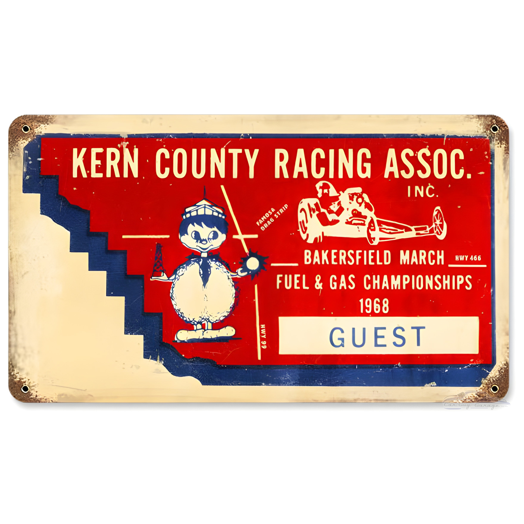 Kern County Ticket Metal Sign - Vintage 14"x8" USA Made