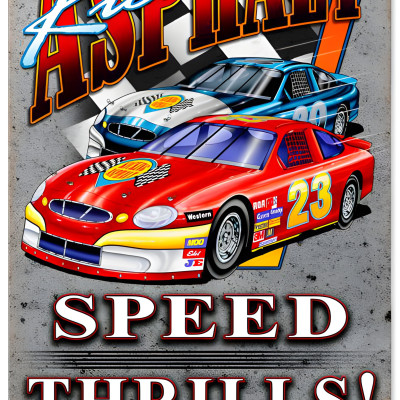 Kicking Asphalt Metal Sign - Vintage 12"x18" Garage Decor