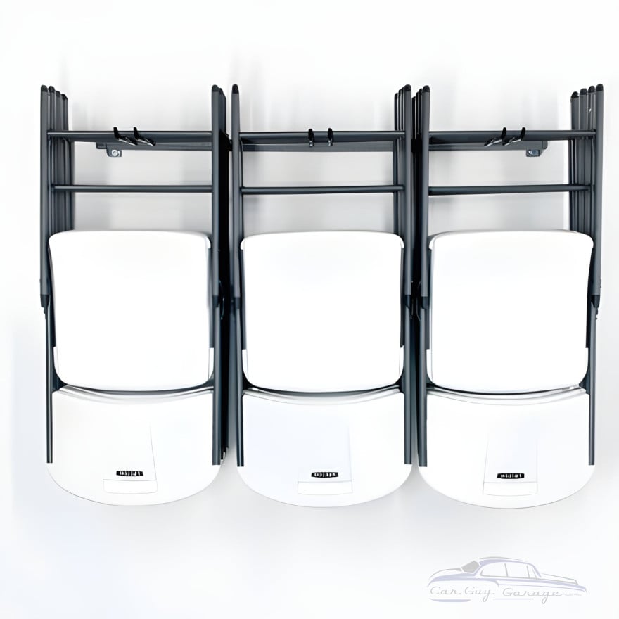 Folding Chair Storage Rack - Holds 15 Chairs, Wall Mounted