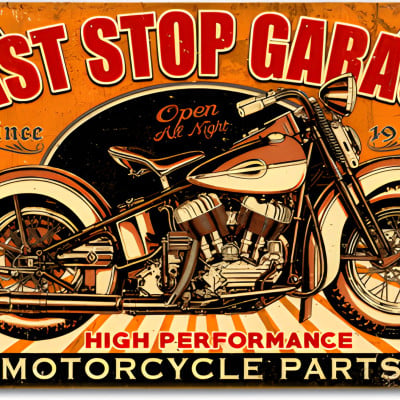 Last Stop Garage Metal Sign - Durable 18" x 12" USA Made