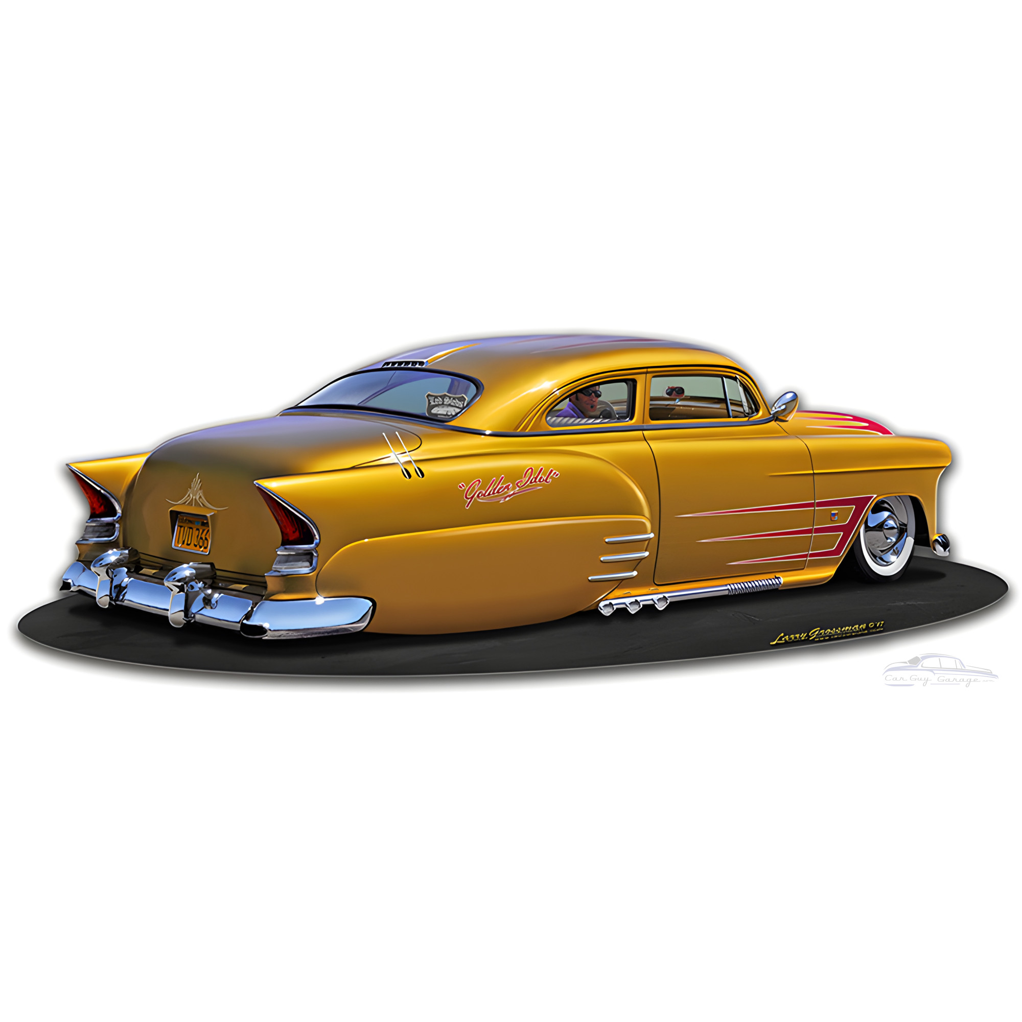1950 Lead Sled Metal Sign - Vintage Garage Decor 17"x6"