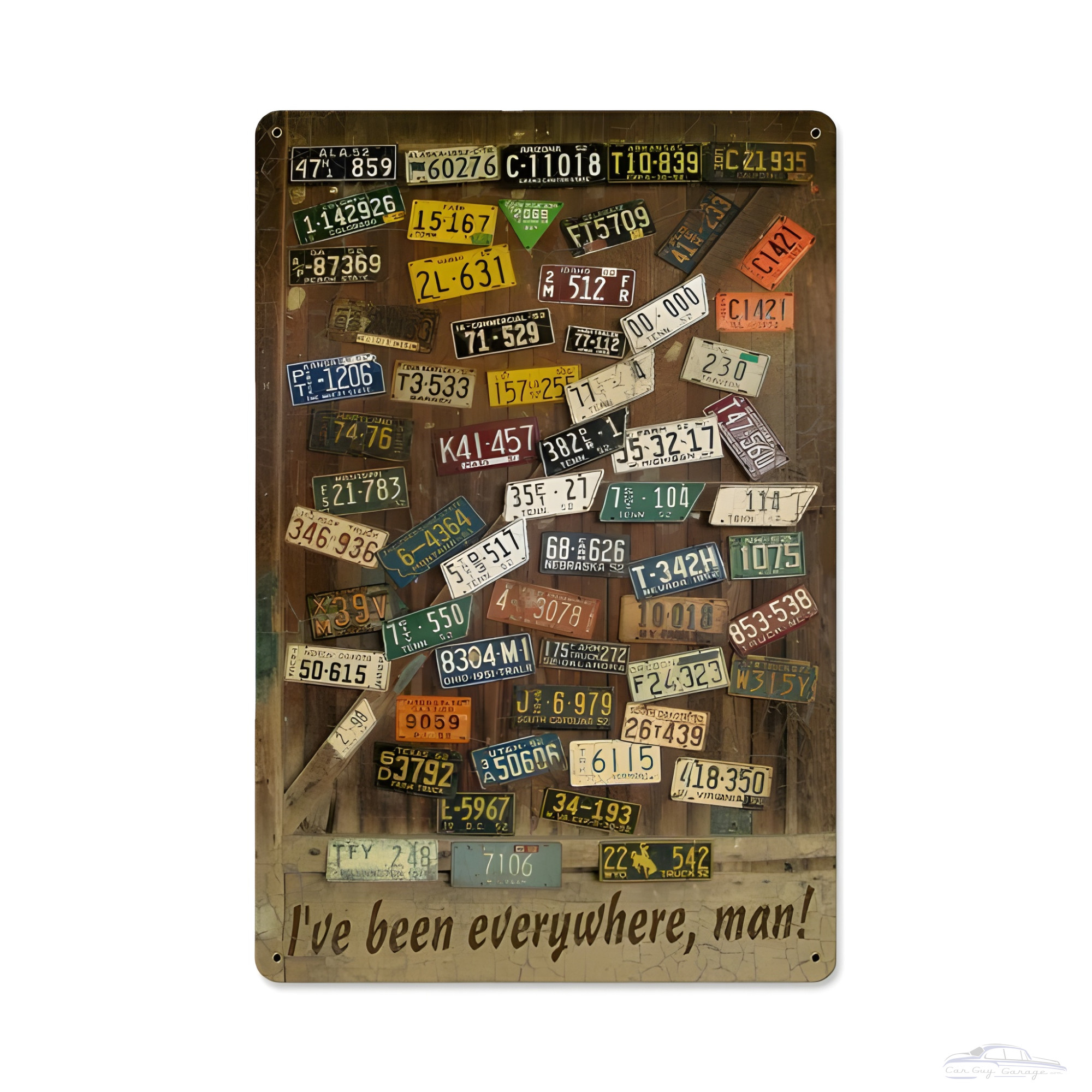 License Plates Metal Sign - 12"x18" Heavy Gauge Steel Decor