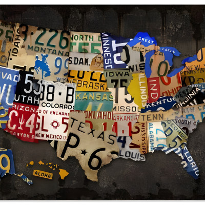 Vintage License Plate USA Metal Sign - 24"x16" - Made in USA