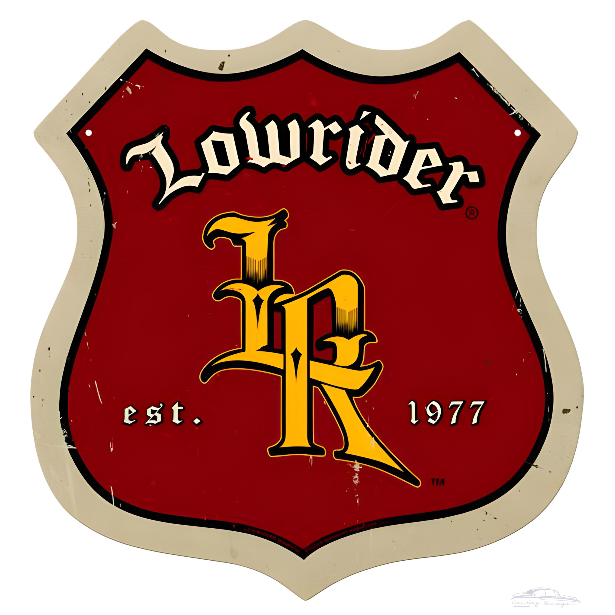 Lowrider Roadsign Shield Metal Sign - 15"x15" - Made in USA