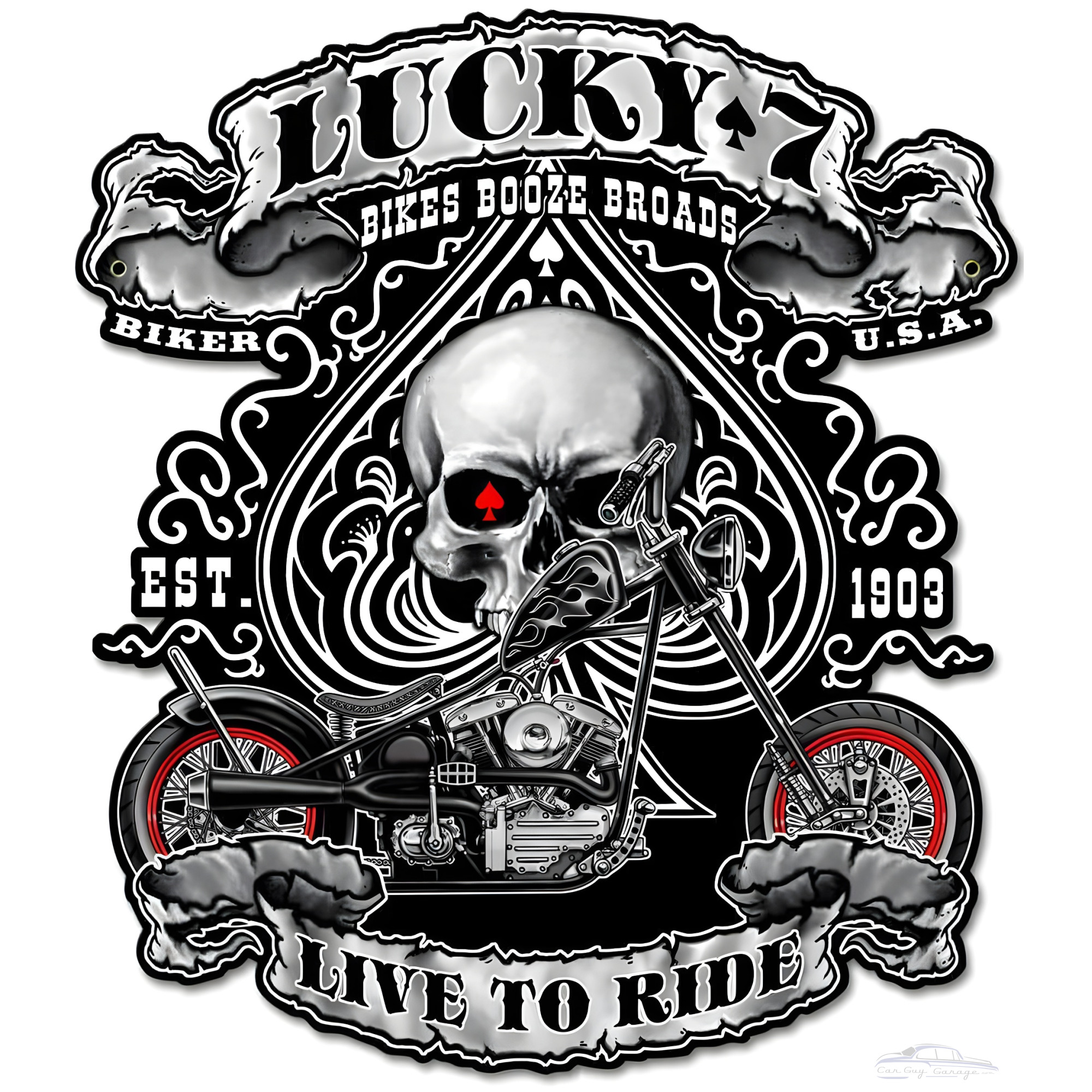 Lucky 7 Metal Sign - 24"x27" - Durable American Steel Decor