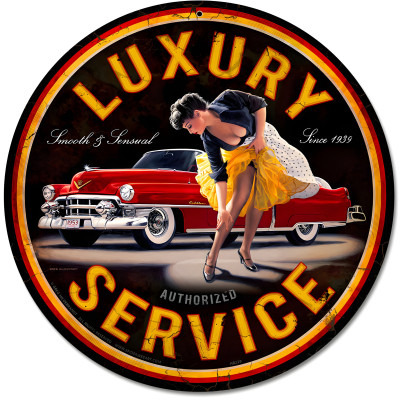 Luxury Service Metal Sign - 14" Round, Durable & Custom-Made
