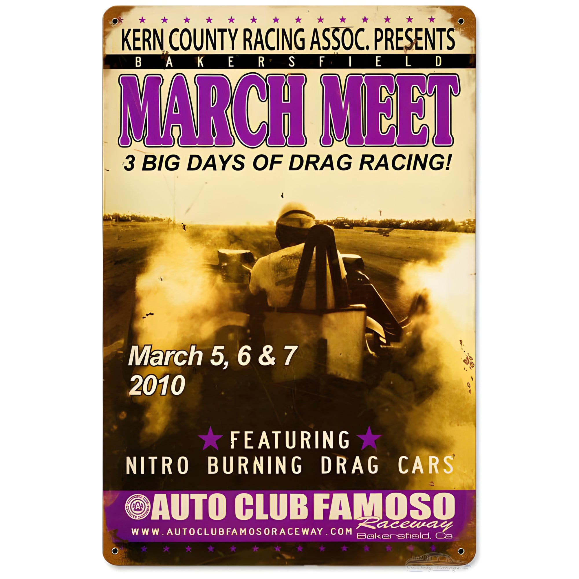 Vintage March Meet Metal Sign - 18"x12" - Made in USA