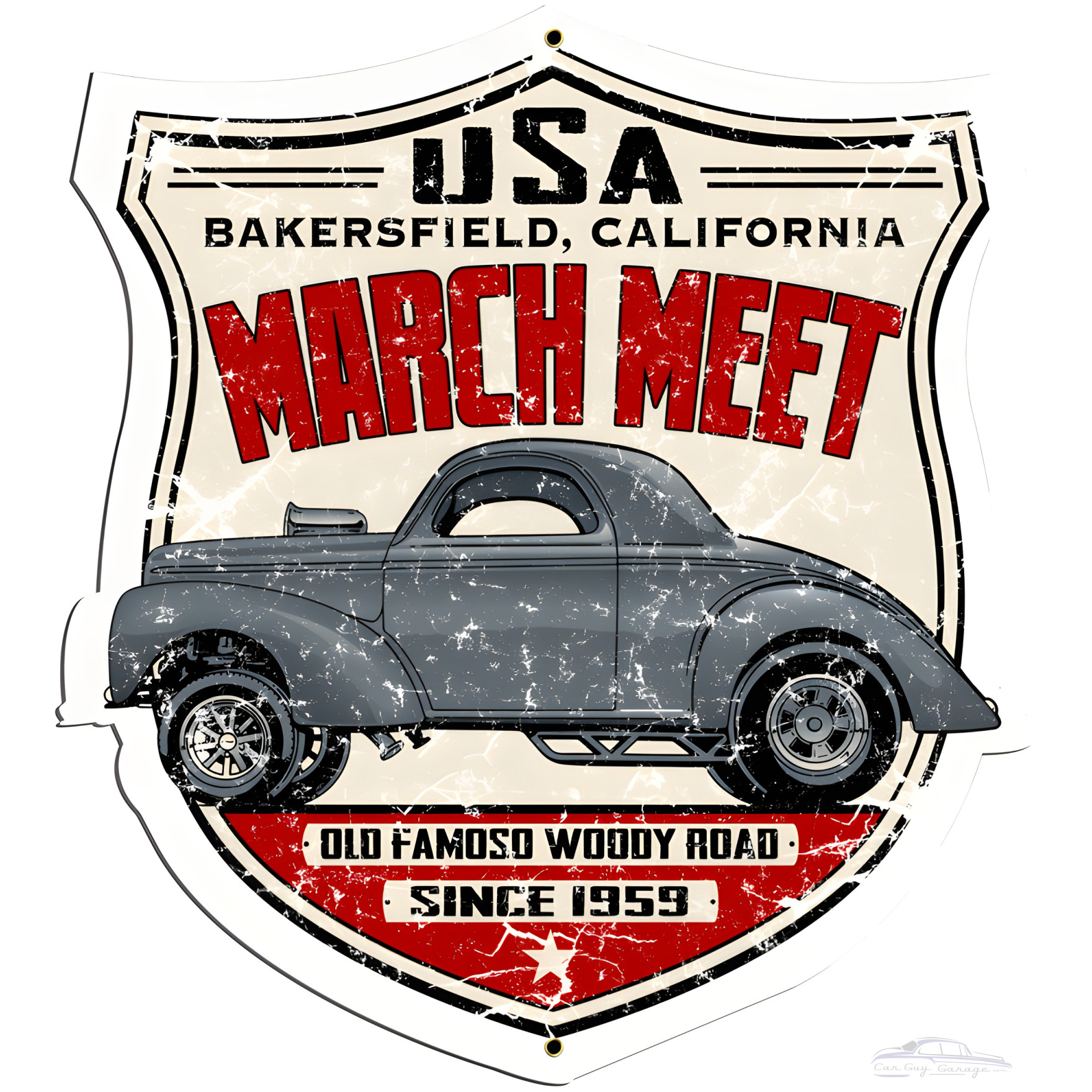 March Meet Willy's Metal Sign - 16"x15" - Durable Wall Decor