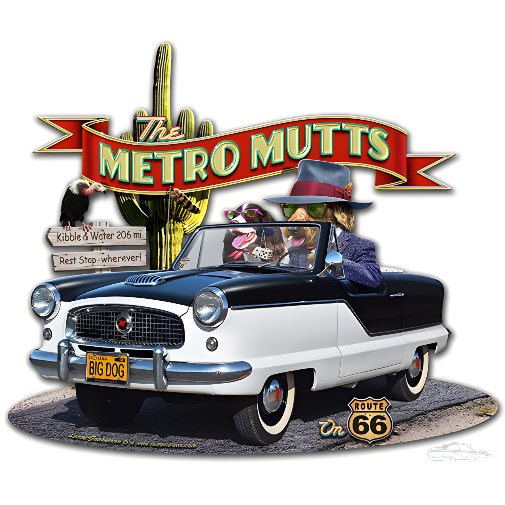 Metro Mutts Metal Sign - 16"x14" - Durable USA Made Decor
