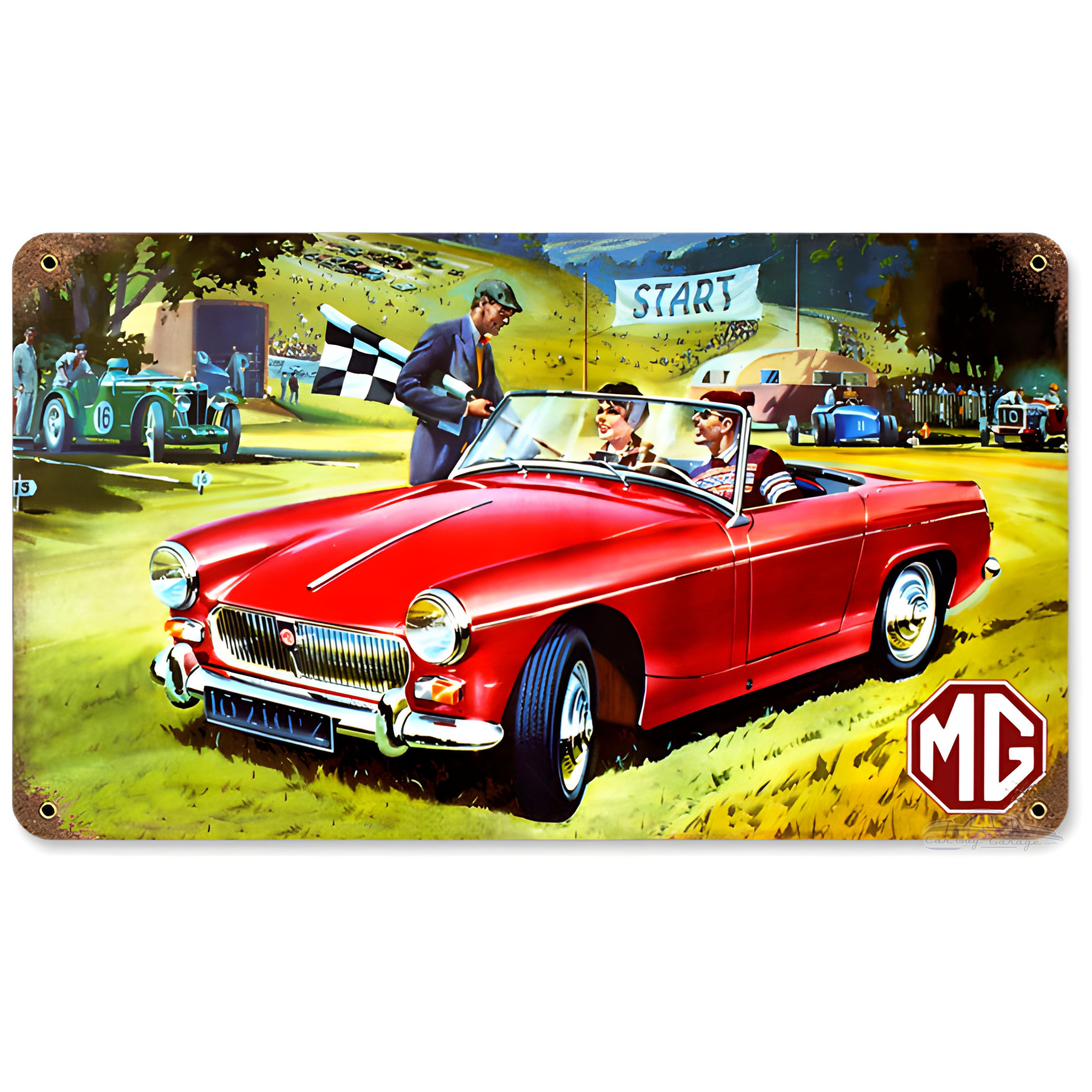 Vintage Midget Car Sign - 14"x8" - Durable American Steel