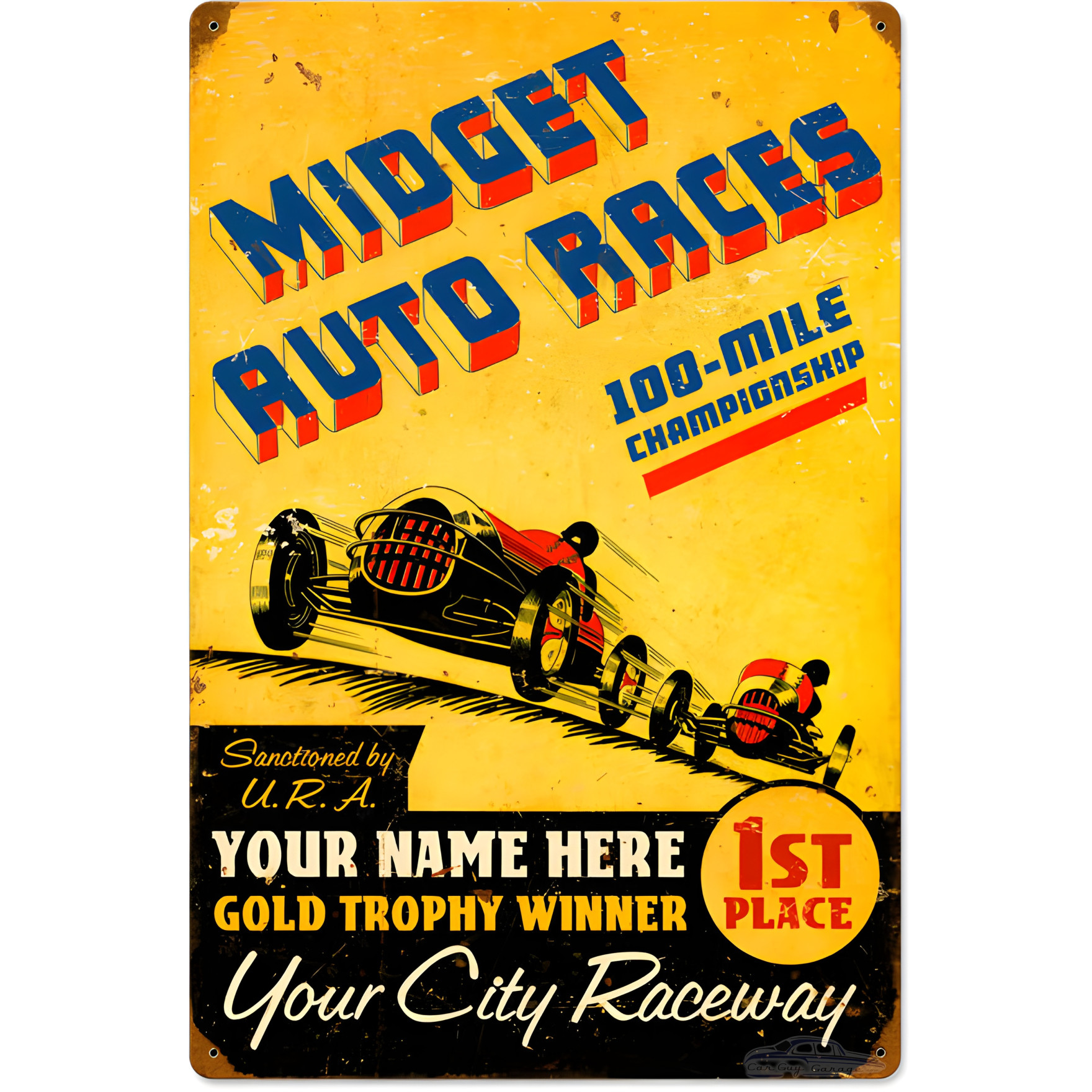 Midget Races Metal Sign - 16"x24" Vintage Garage Decor USA