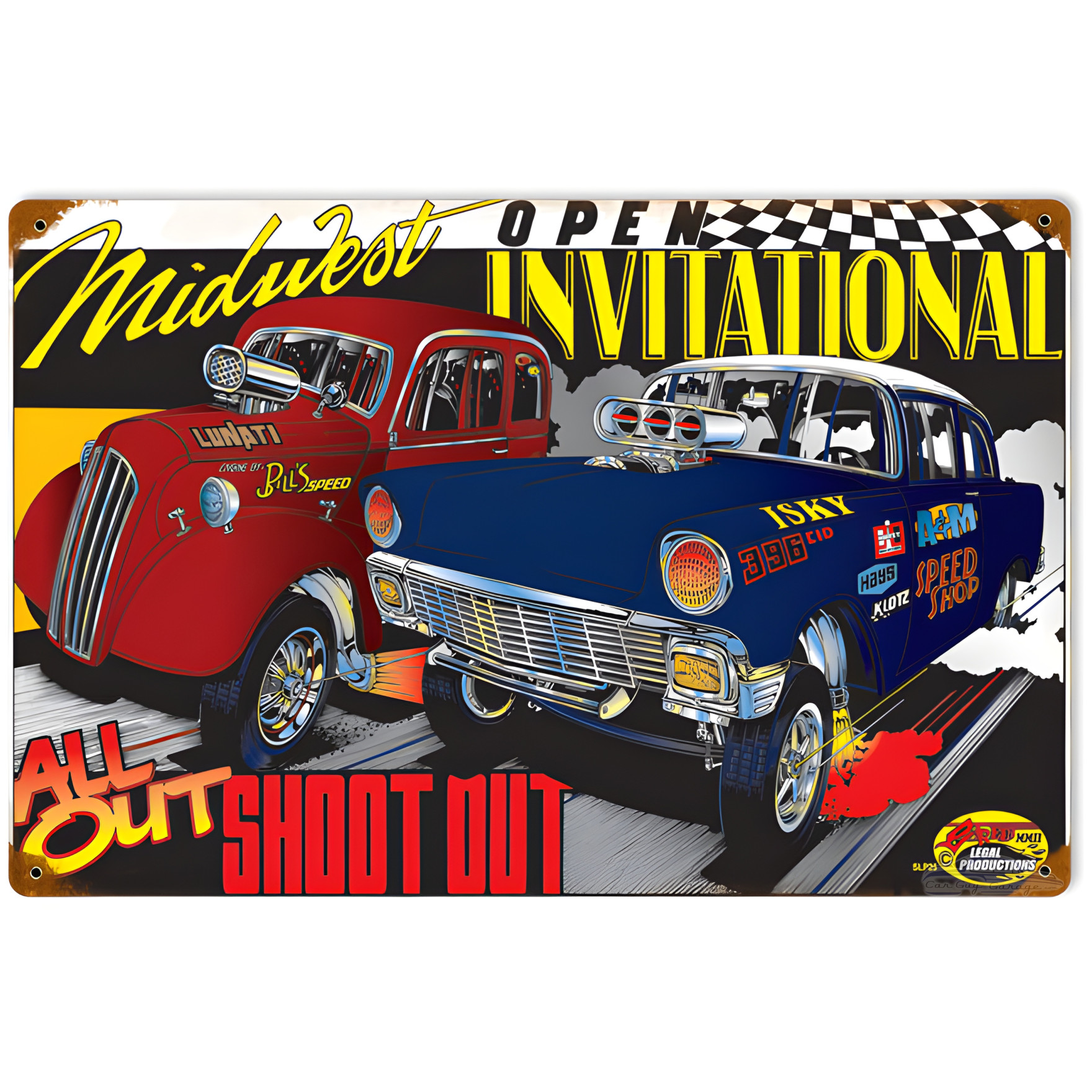 Midwest Open Invitational Metal Sign - Vintage Garage Decor