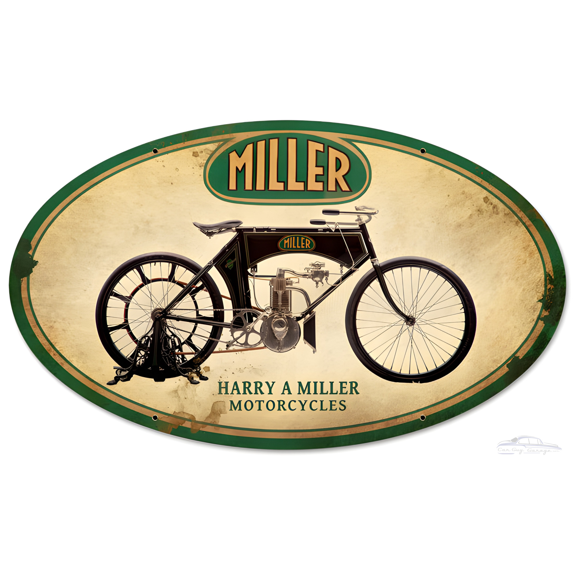 Miller Motorcycles Sign - 24"x14" Heavy Gauge Steel, USA Made