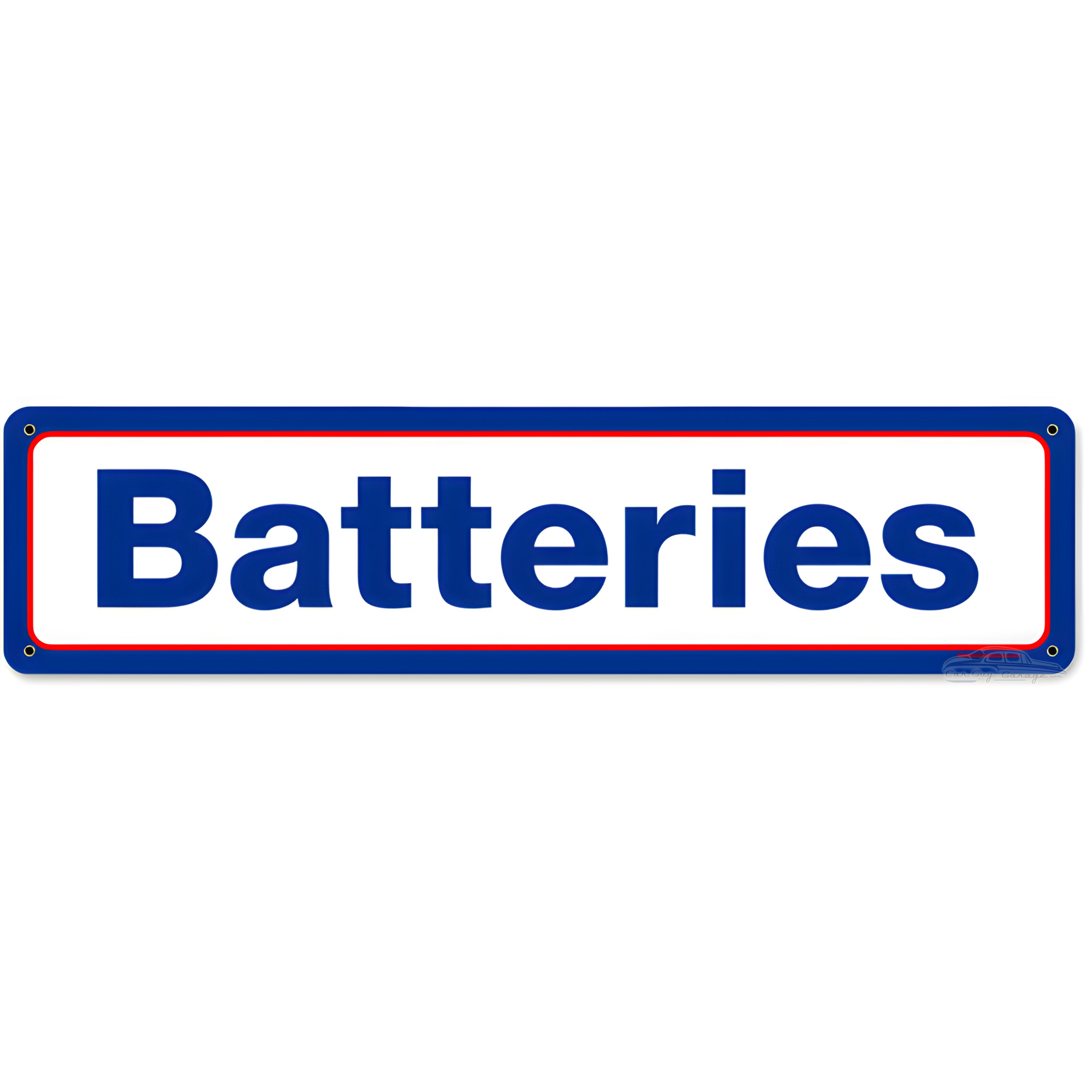 Mobil Batteries Metal Sign - 20"x5" Nostalgic Garage Decor