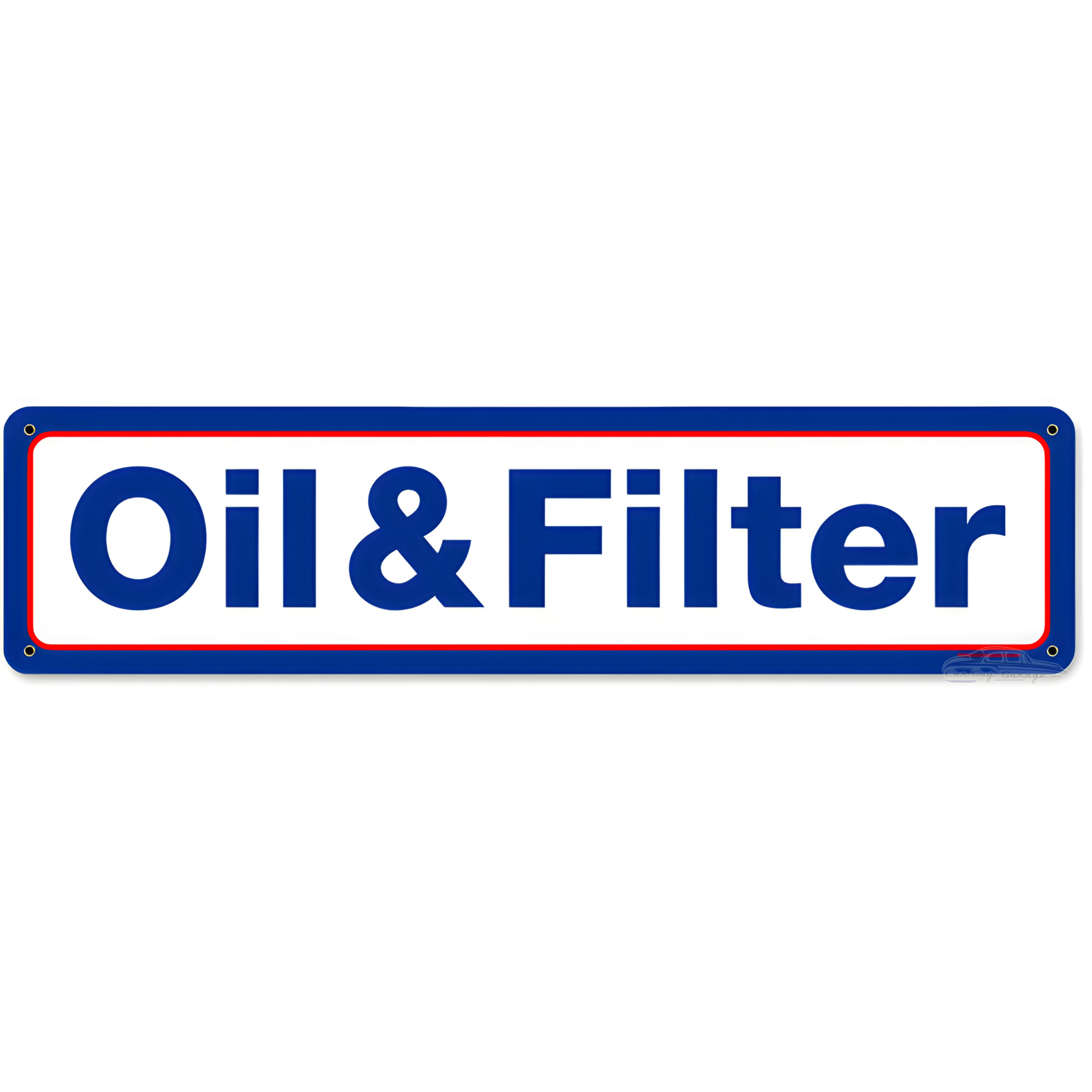 Mobil Oil & Filter Metal Sign - Vintage 20"x5" USA Made