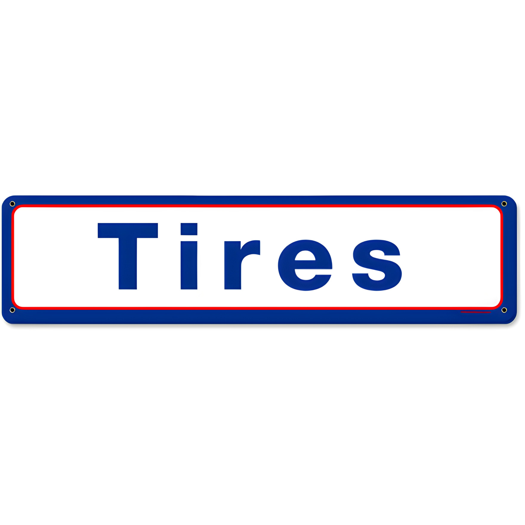Mobil Tires Metal Sign - 20"x5" Heavy Steel, Easy Hanging