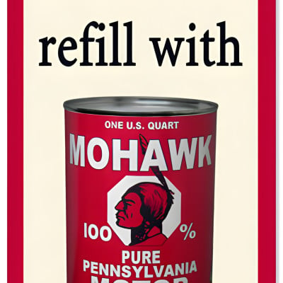 Mohawk Oil Metal Sign - 8"x14" - Heavy Gauge Steel, USA Made