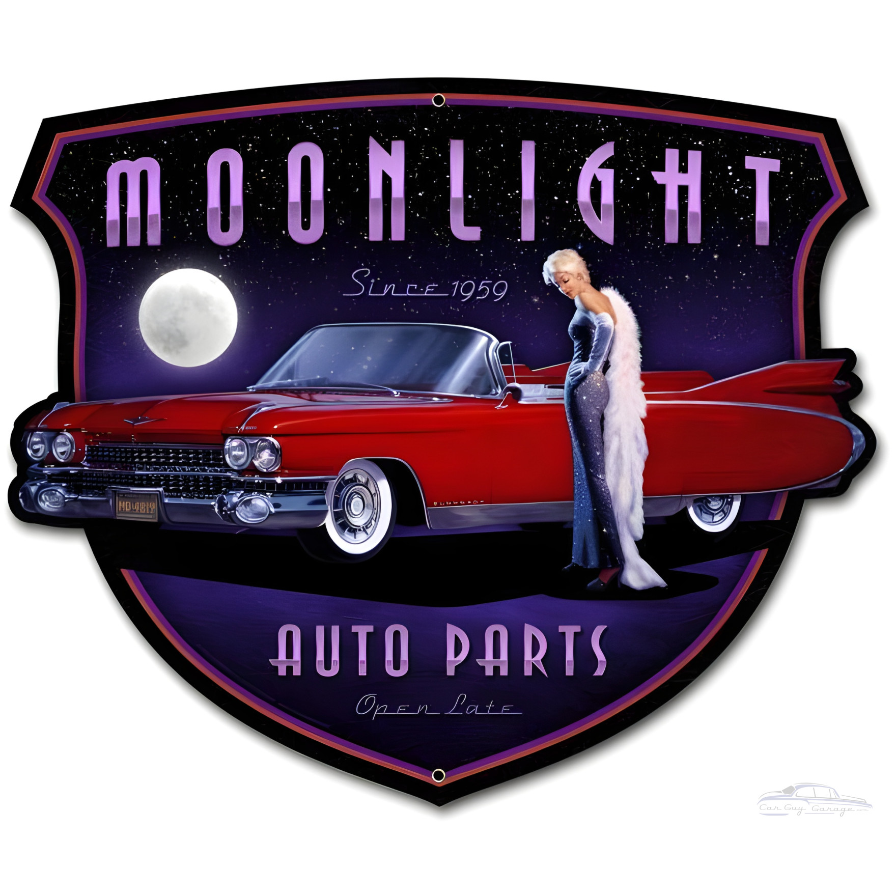 Moonlight Auto Parts Metal Sign - 30"x25" - Handmade in USA