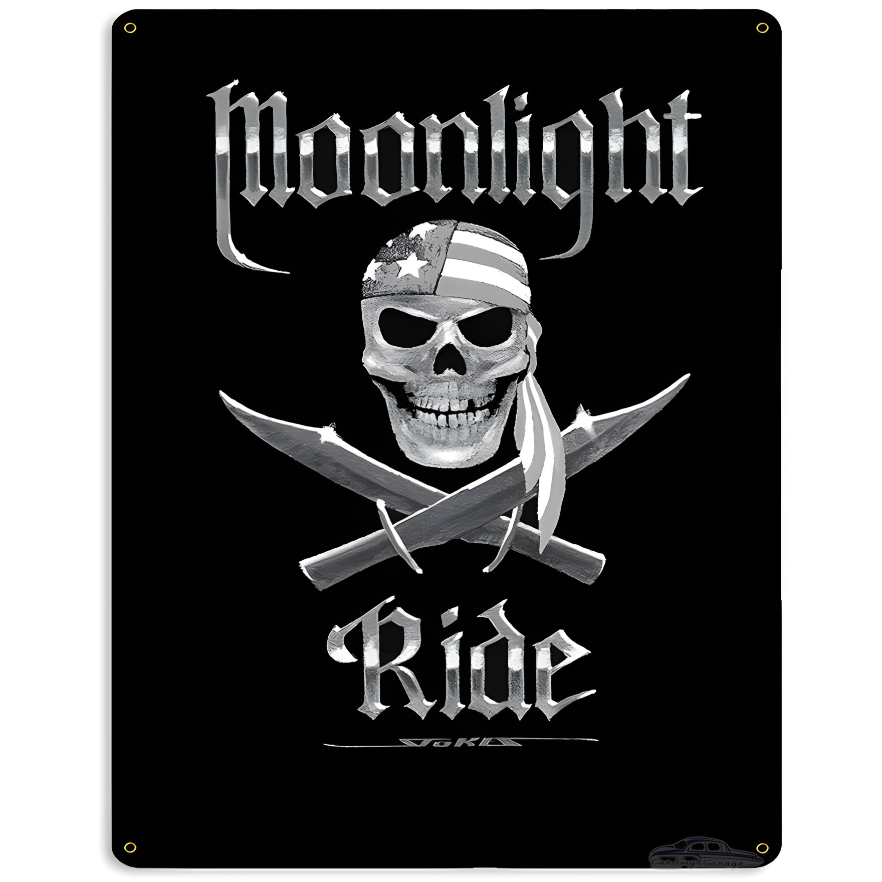 Moonlight Ride Metal Sign - 15"x12" - Handmade in USA