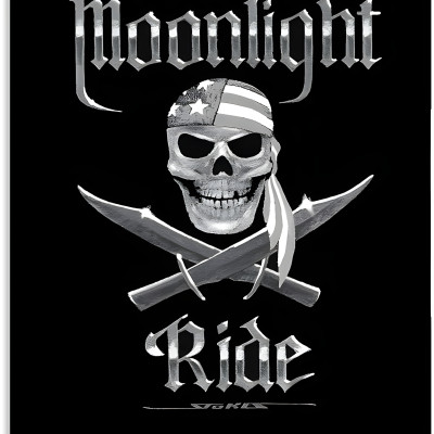 Moonlight Ride Metal Sign - 15"x12" - Handmade in USA