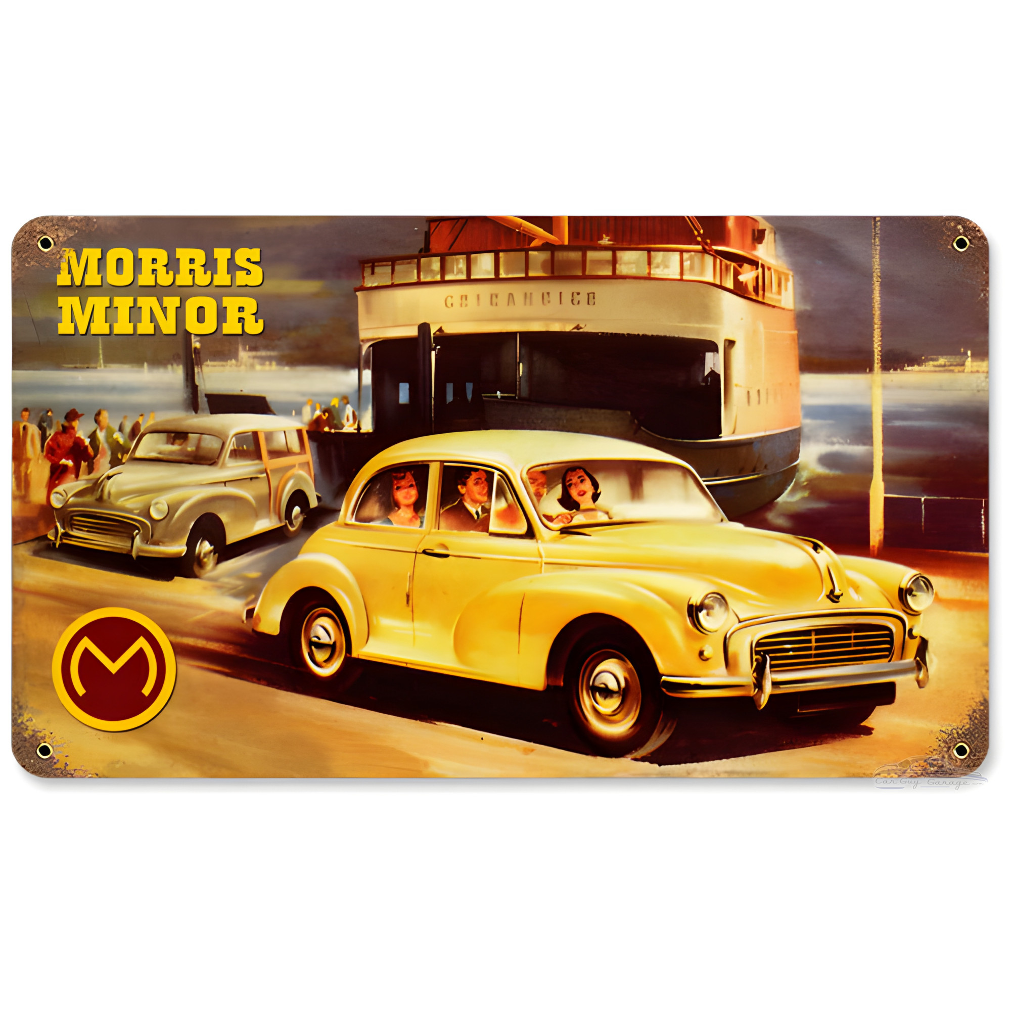 Morris Minor Vintage Metal Sign - 14"x8" - Made in USA