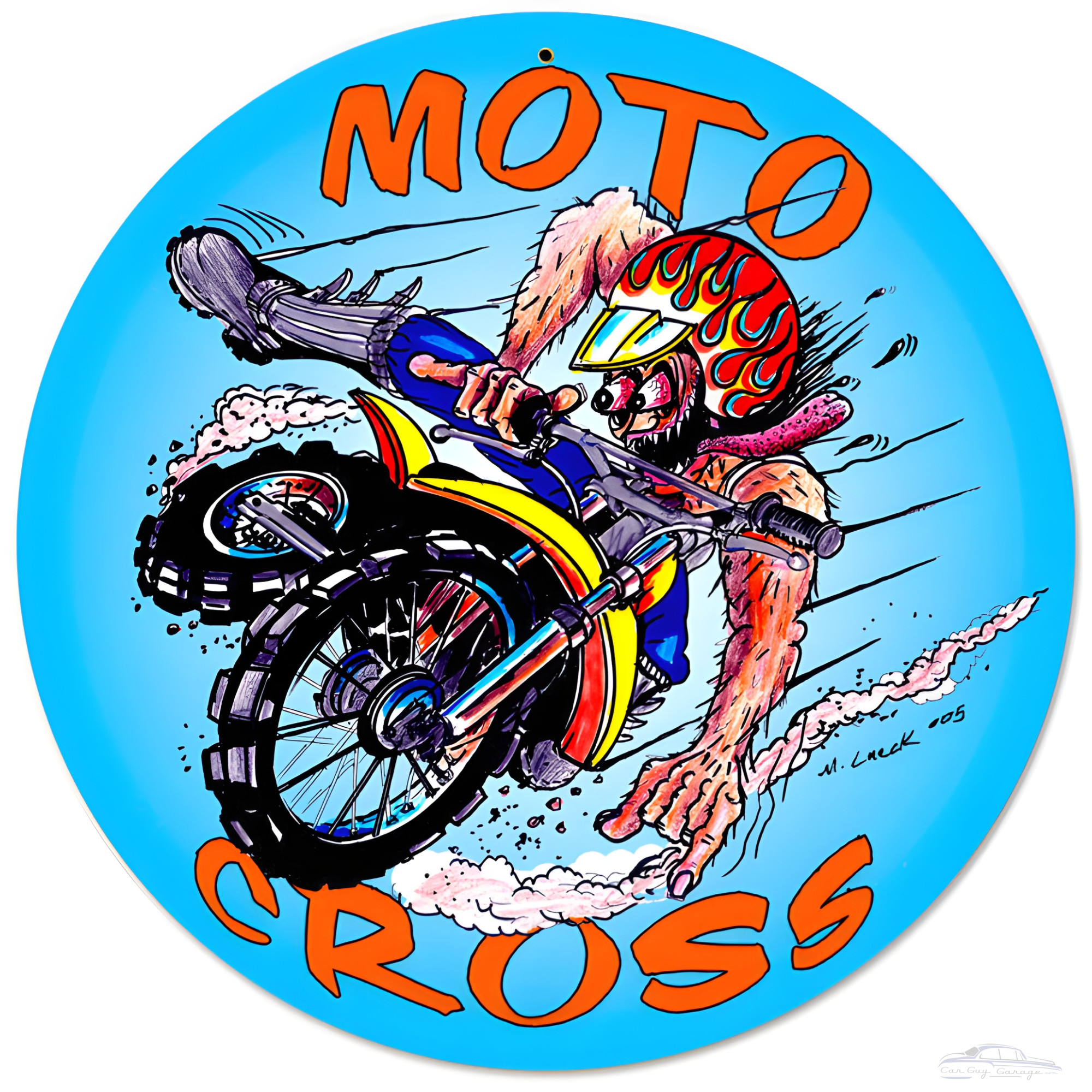 Motocross Metal Sign - 14" Round, Heavy Gauge Steel, USA Made