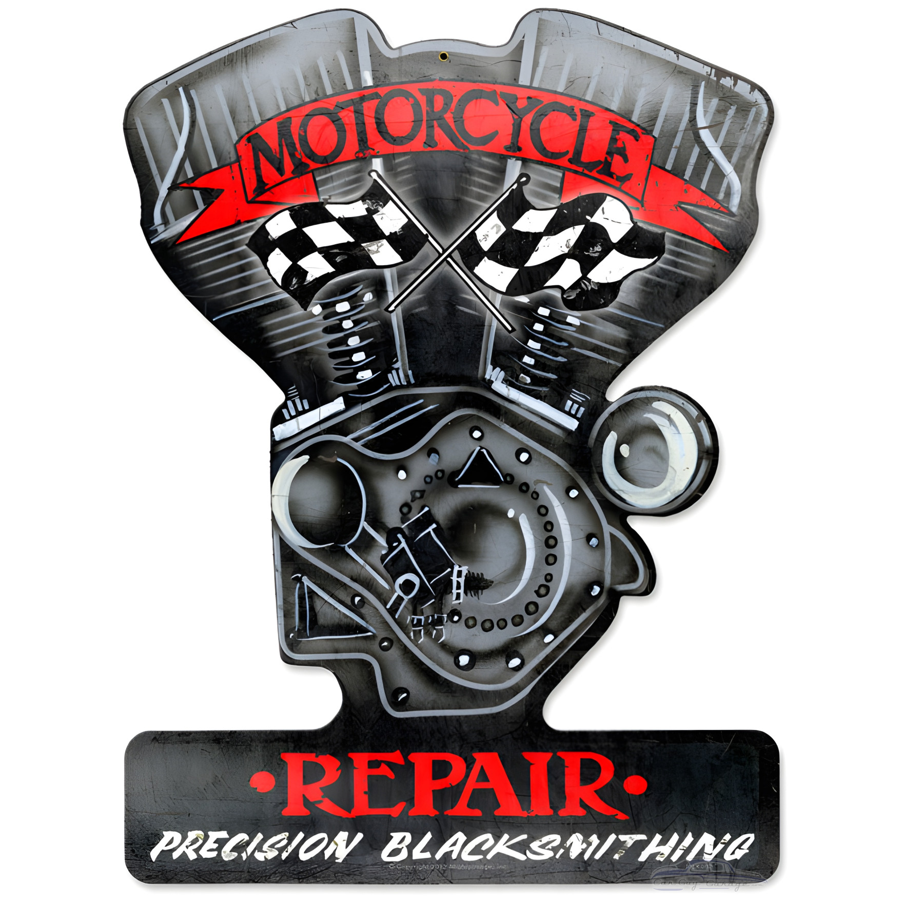 Motorcycle Repair Metal Sign - Durable 14" x 18" Wall Decor
