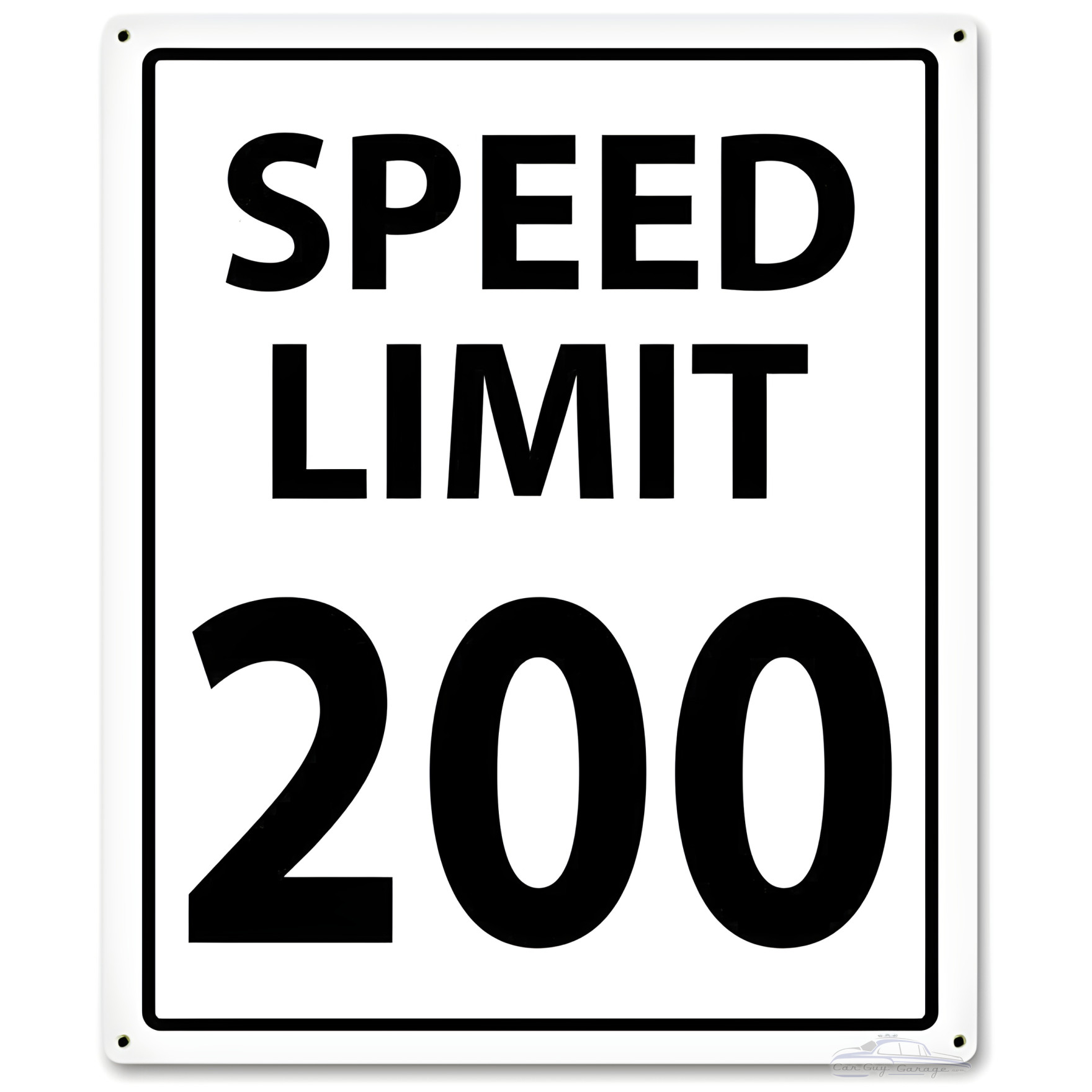 200 MPH Metal Sign - Durable 25"x30" Garage Wall Decor