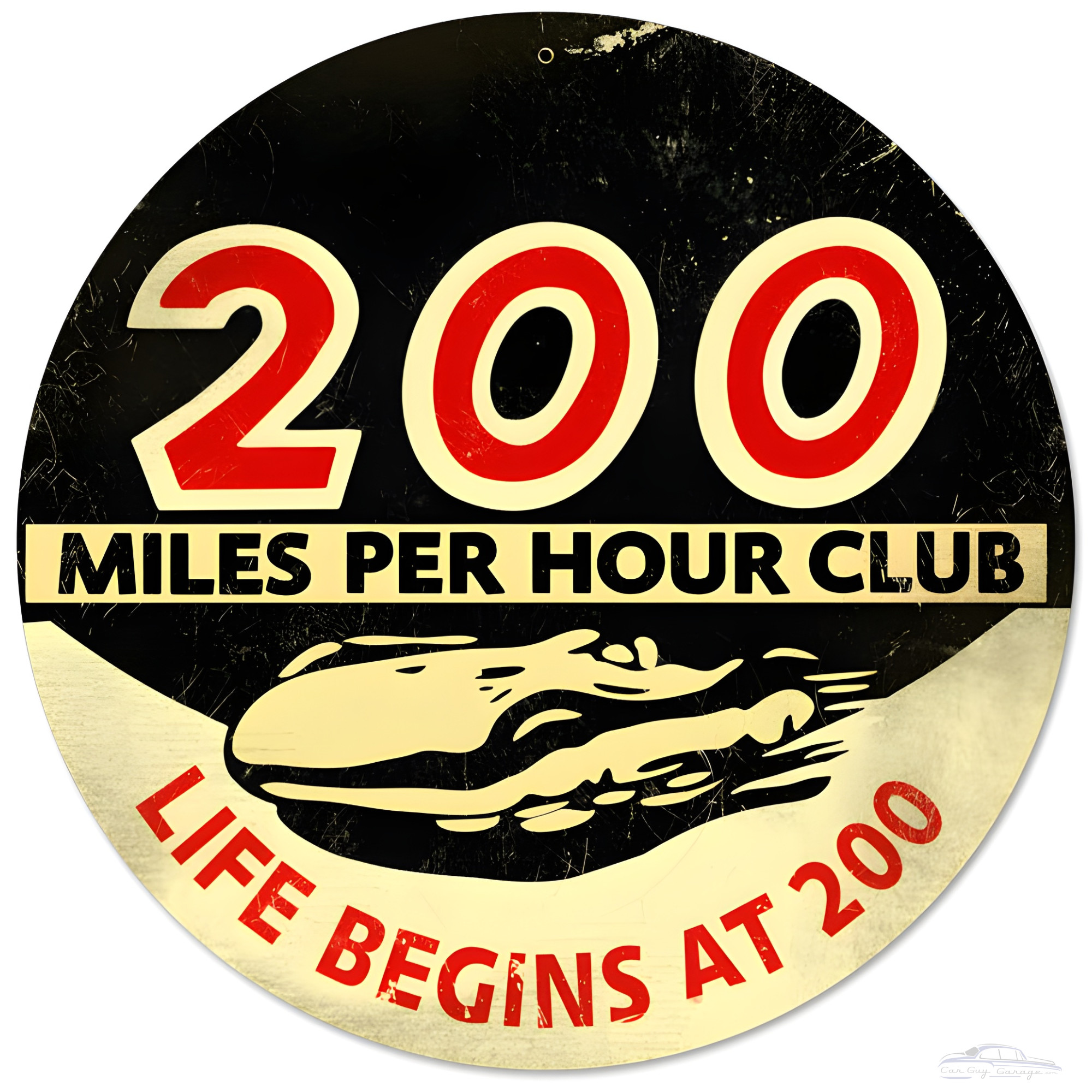 200 MPH Round Metal Sign - 14" - Heavy Gauge Steel, USA Made