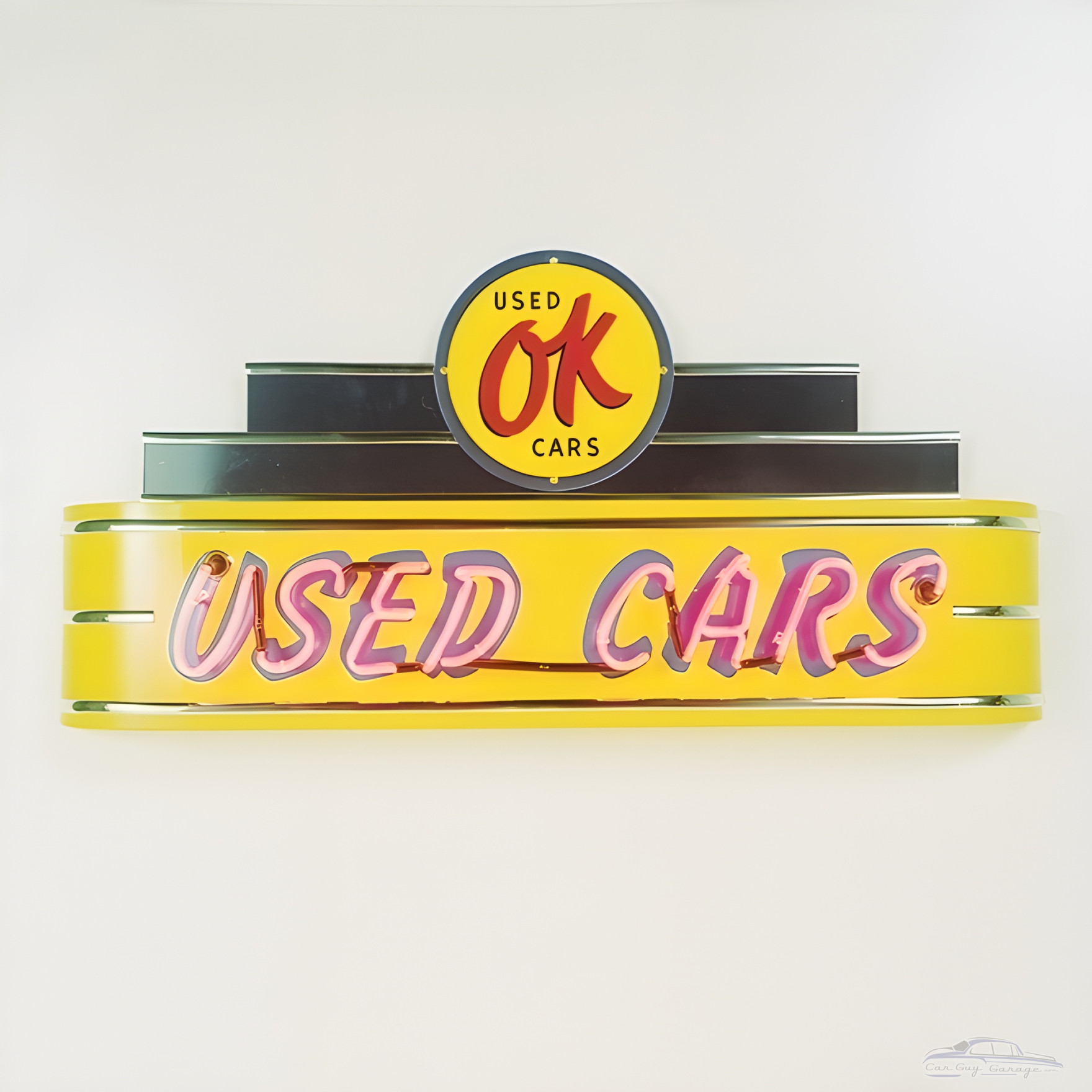 48" Neon OK Used Cars Sign - Durable, Hand Blown, Made in USA
